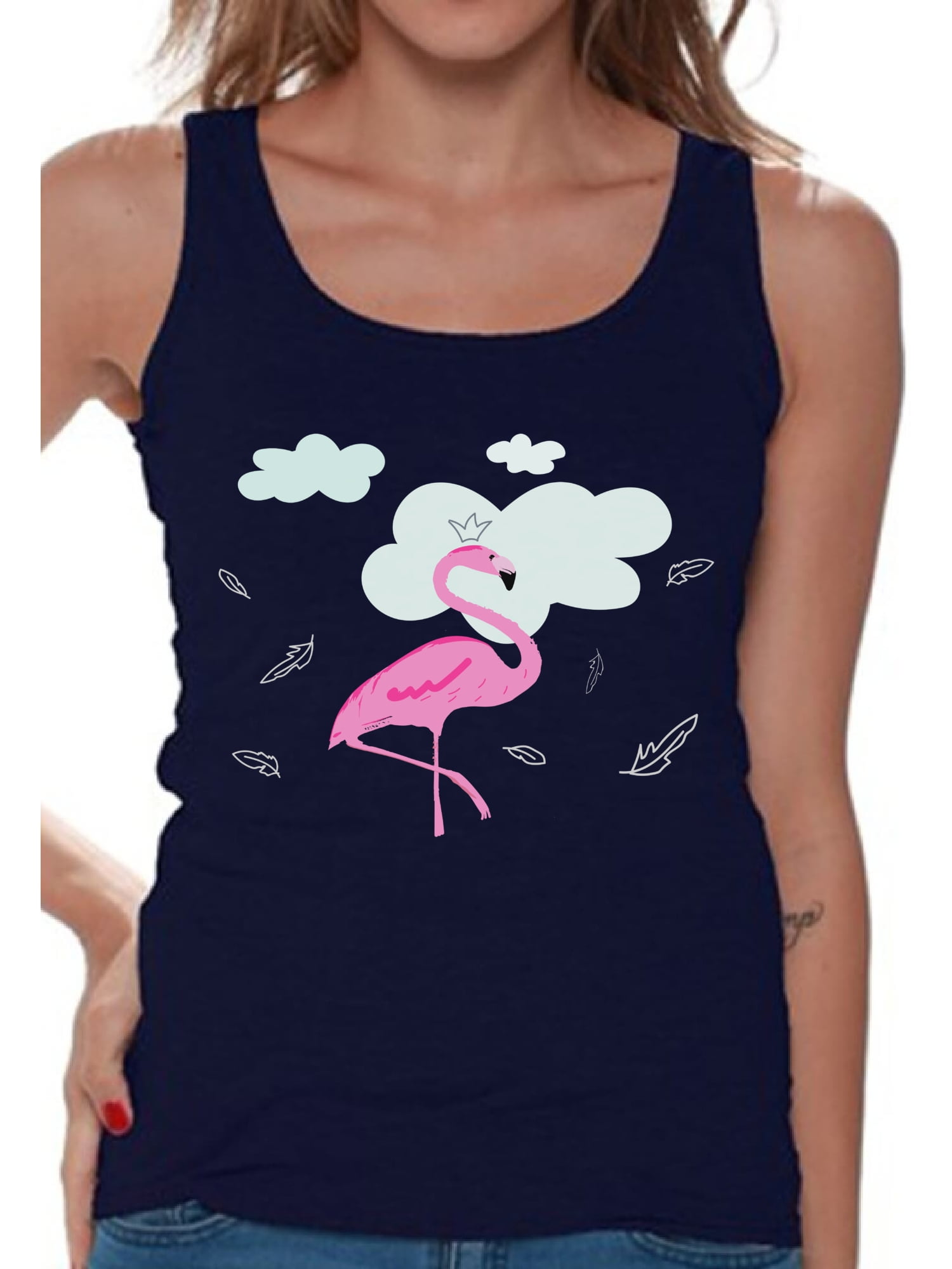 Awkward Styles Flamingo in Clouds Tank Top T-Shirt for Her Flamingo ...