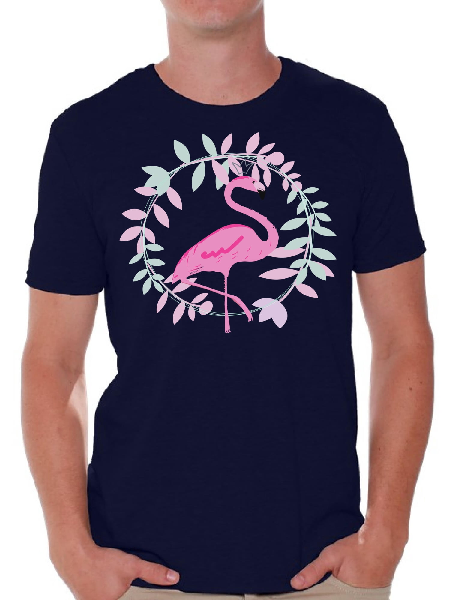 Awkward Styles Flamingo Crown T Shirt for Men Summer Mens Shirts Pink ...