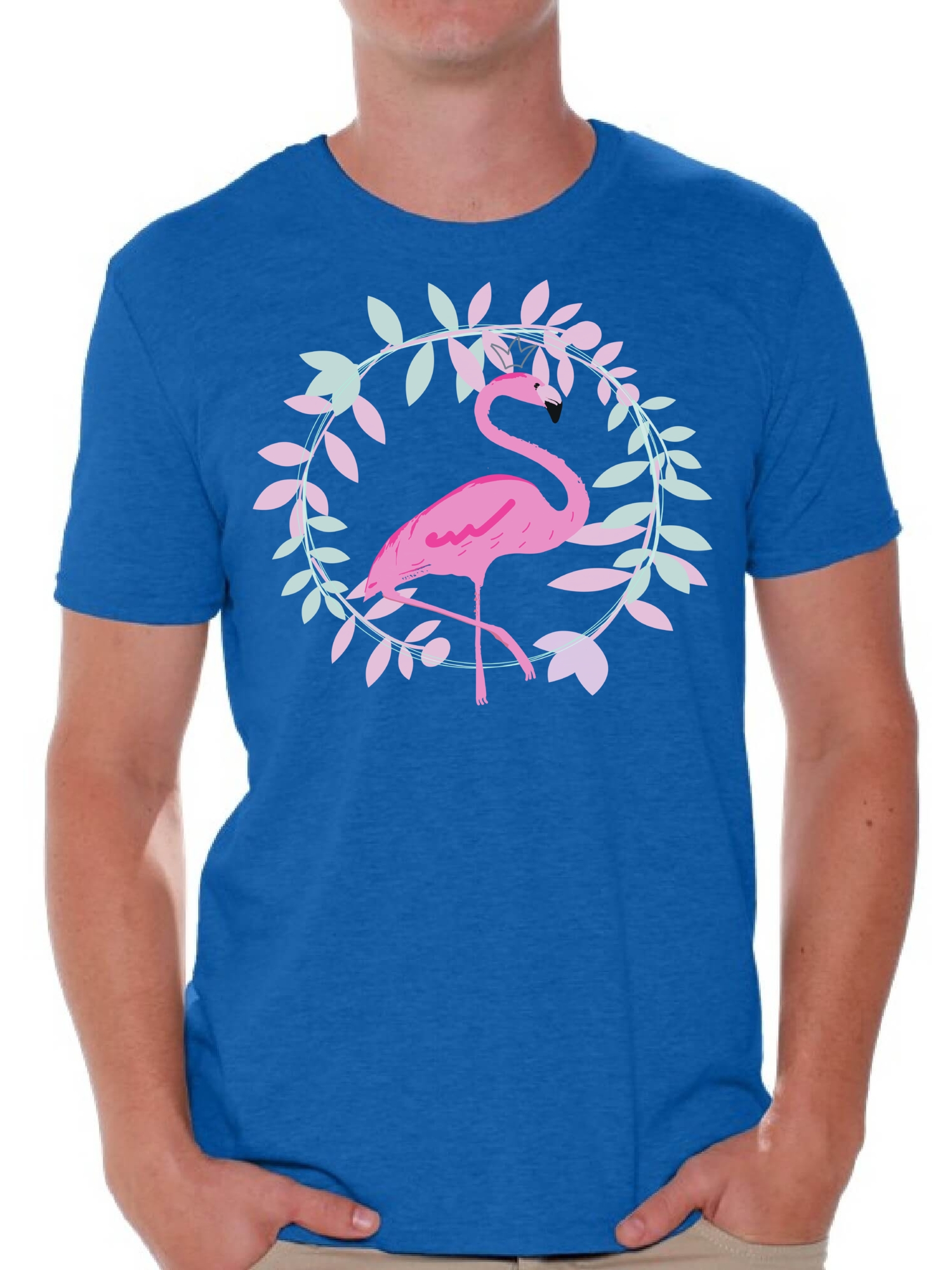 Awkward Styles Flamingo Crown T Shirt for Men Summer Mens Shirts Pink ...