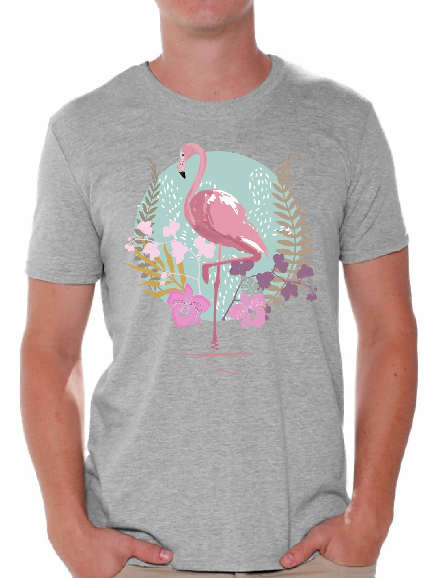 Awkward Styles Flamingo and Orchids T Shirt for Men Summer Mens Shirts ...