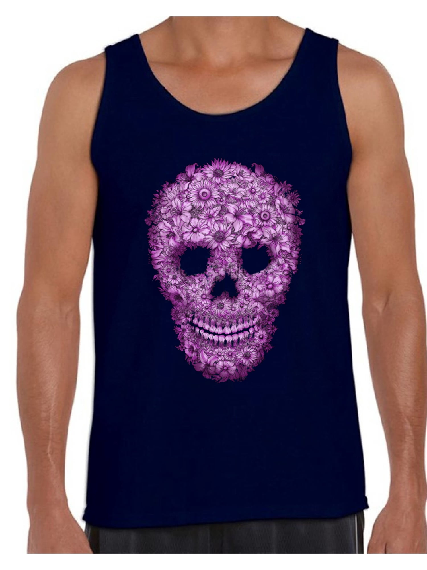 Awkward Styles Flower Skull Tank Top for Men Floral Sugar Skull Tank ...