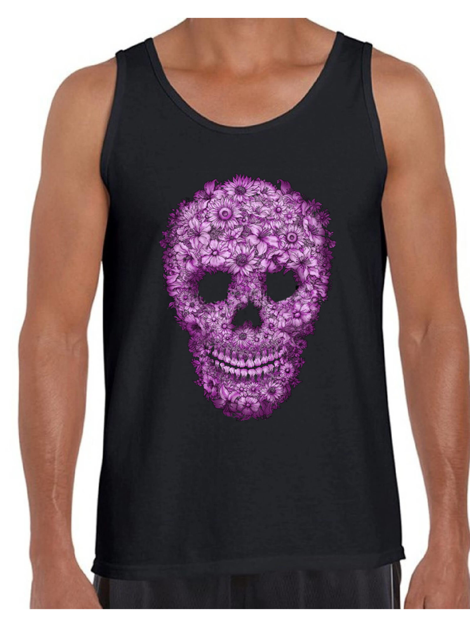 Awkward Styles Flower Skull Tank Top for Men Floral Sugar Skull Tank ...
