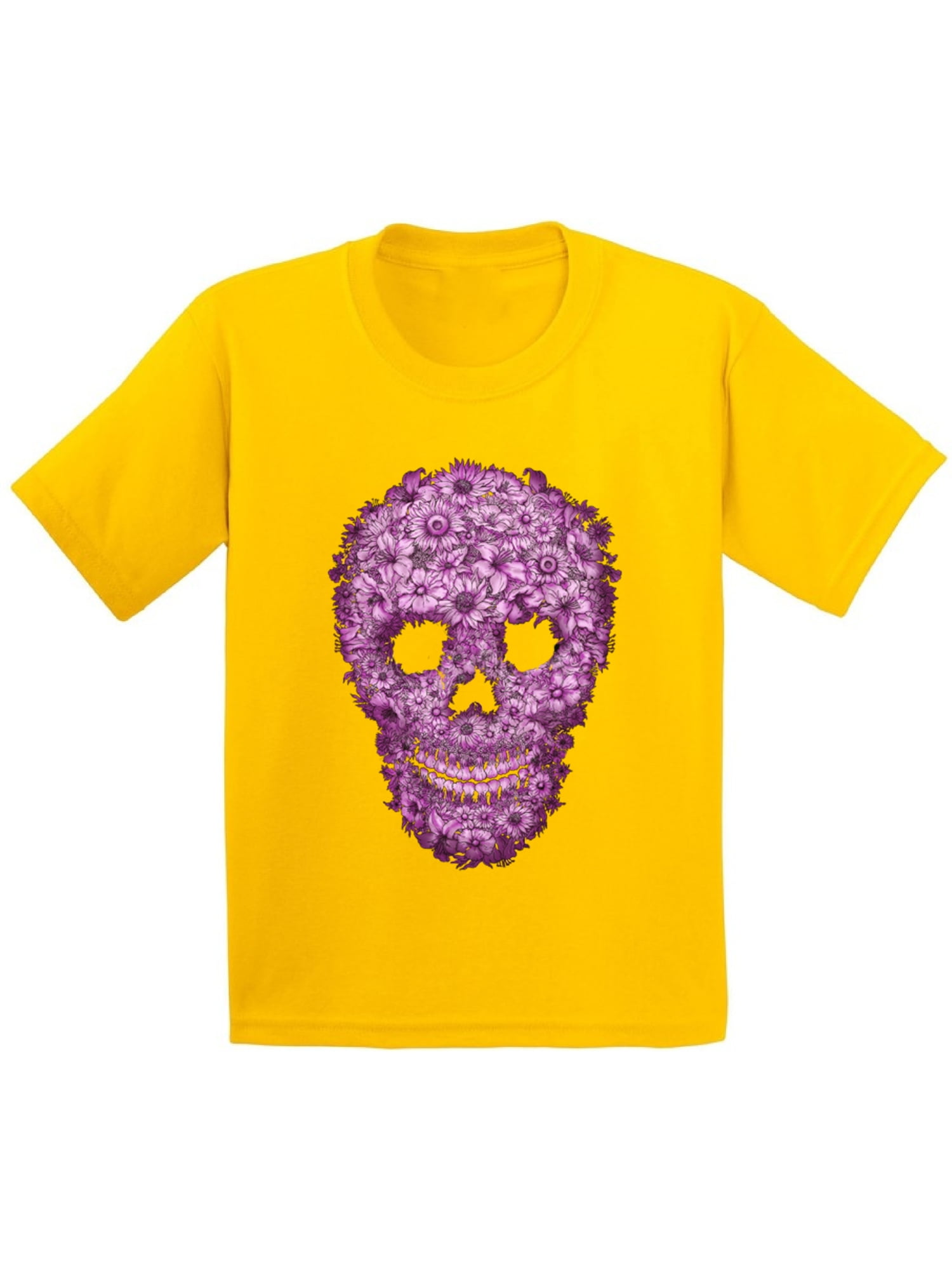 Awkward Styles Flower Skull Tshirt for Kids Floral Sugar Skull Shirt ...