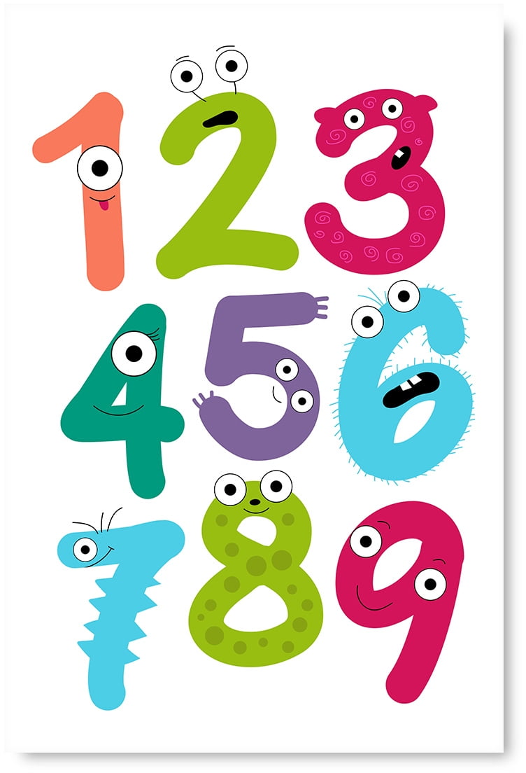 Awkward Styles Funny Colorful Numbers Poster Print Art Monster Numbers ...