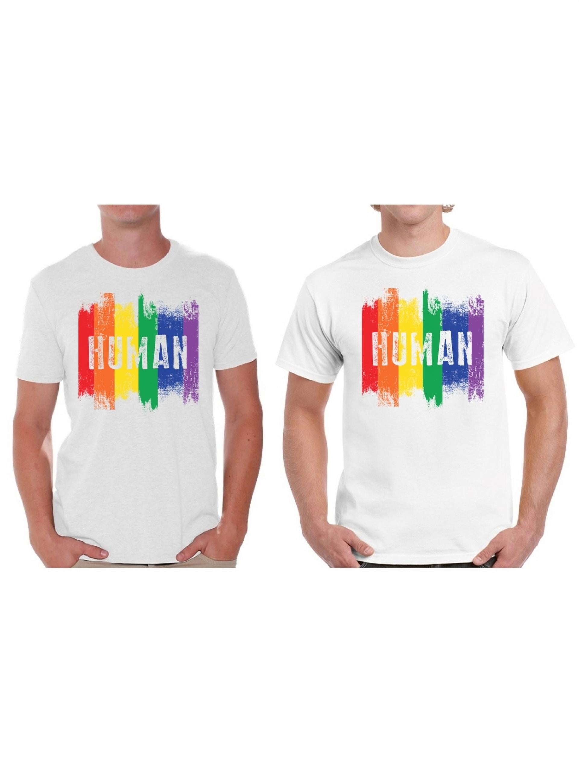 Awkward Styles Gay Pride T-Shirts Human T Shirts for Men LGBTQ Couple ...