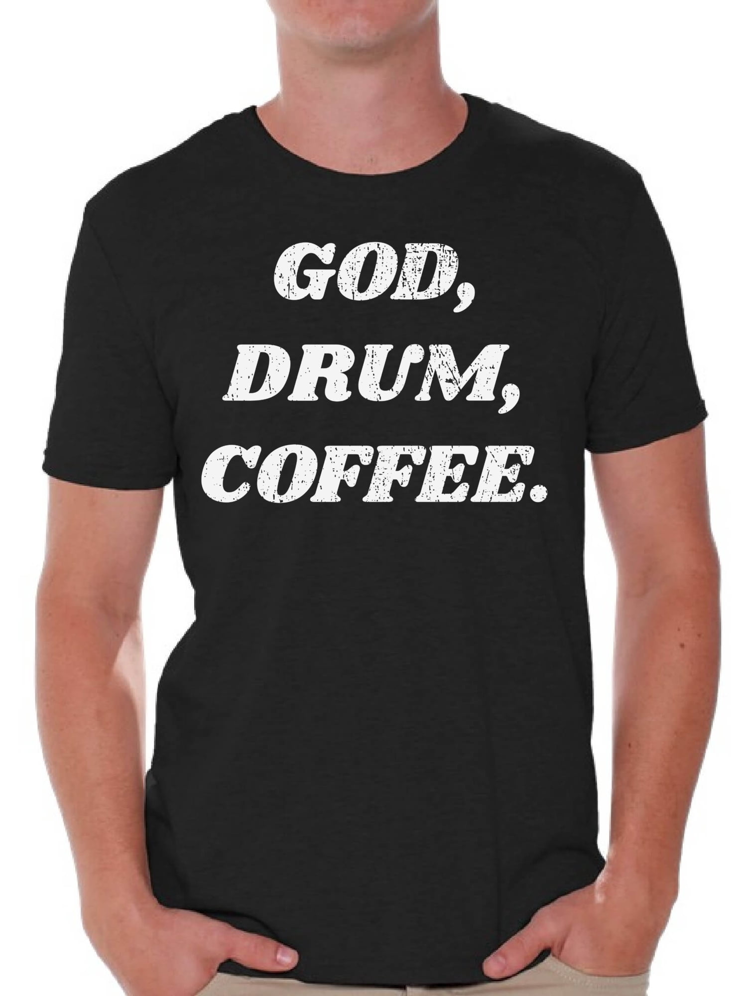 Awkward Styles God Drum Coffee T Shirt for Men Christian Mens Shirts ...