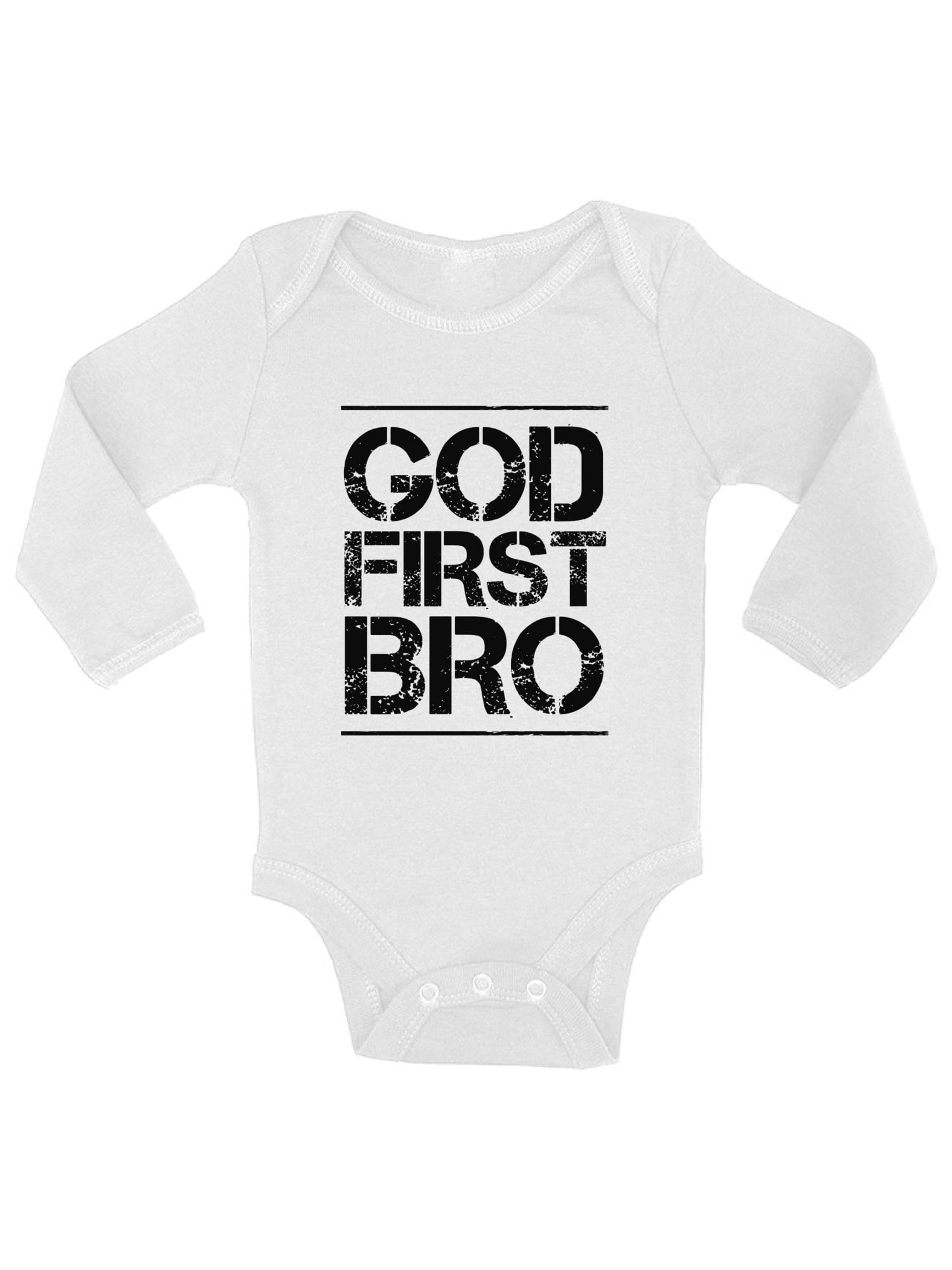 Awkward Styles God First Bro Baby Bodysuit Long Sleeve for Newborn Baby ...