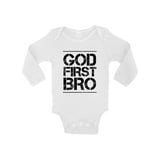 Awkward Styles God First Bro Baby Bodysuit Long Sleeve for Newborn Baby ...