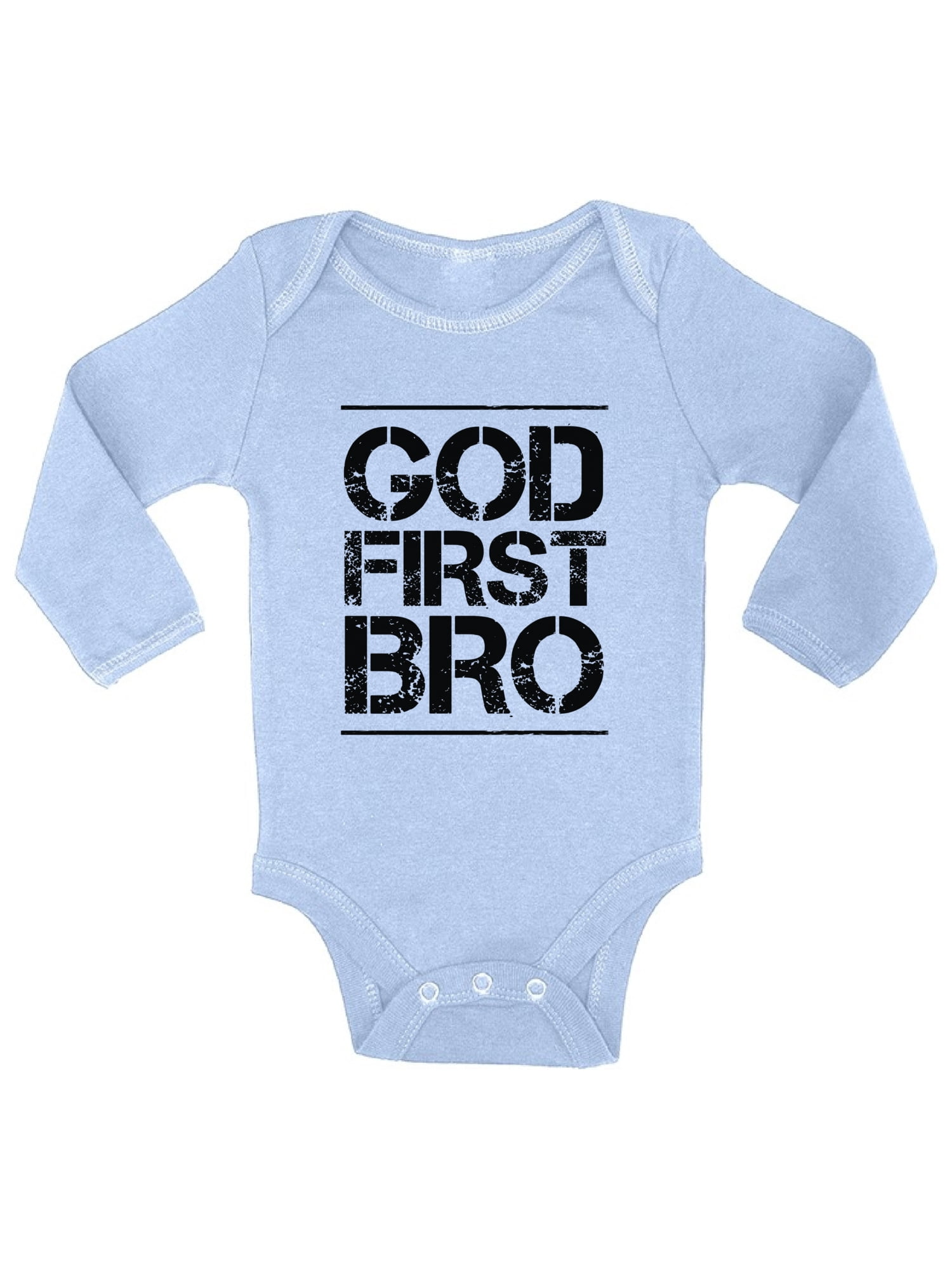 Awkward Styles God First Bro Baby Bodysuit Long Sleeve for Newborn Baby ...
