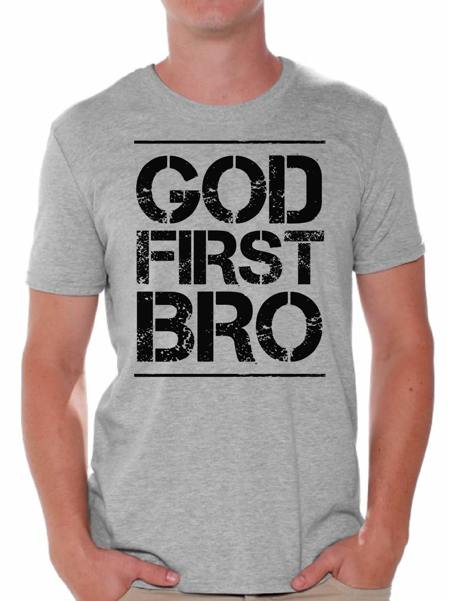 Awkward Styles God First Bro T-Shirt for Men Christian Mens Shirts ...