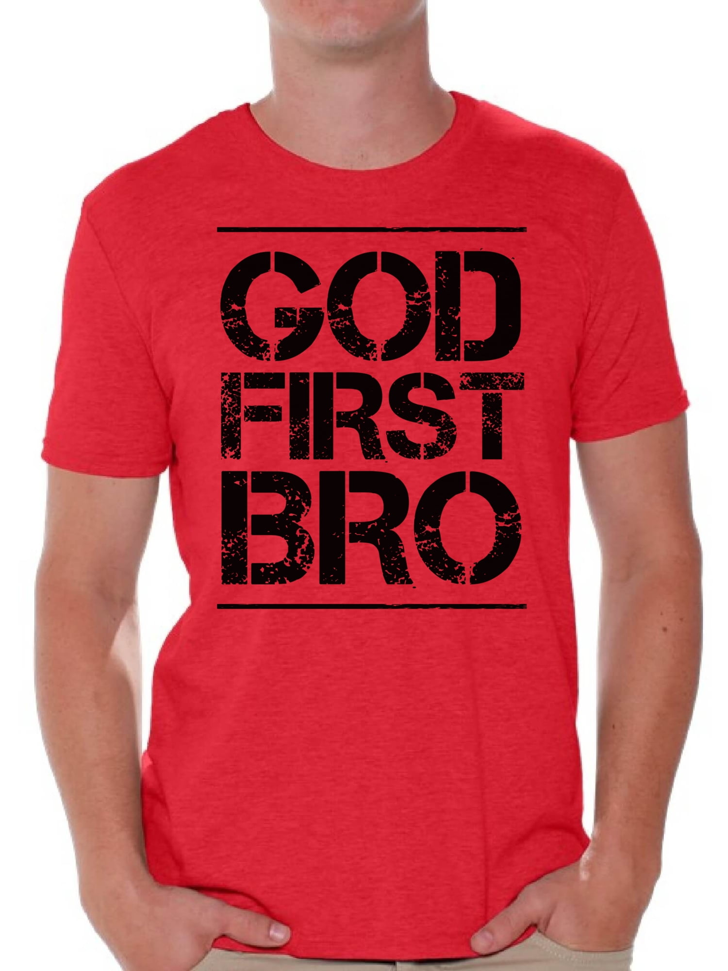 Awkward Styles God First Bro T-Shirt for Men Christian Mens Shirts ...