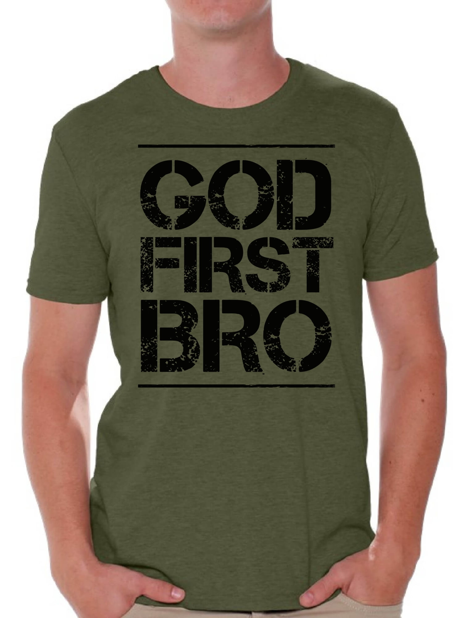 Awkward Styles God First Bro T-Shirt for Men Christian Mens Shirts ...
