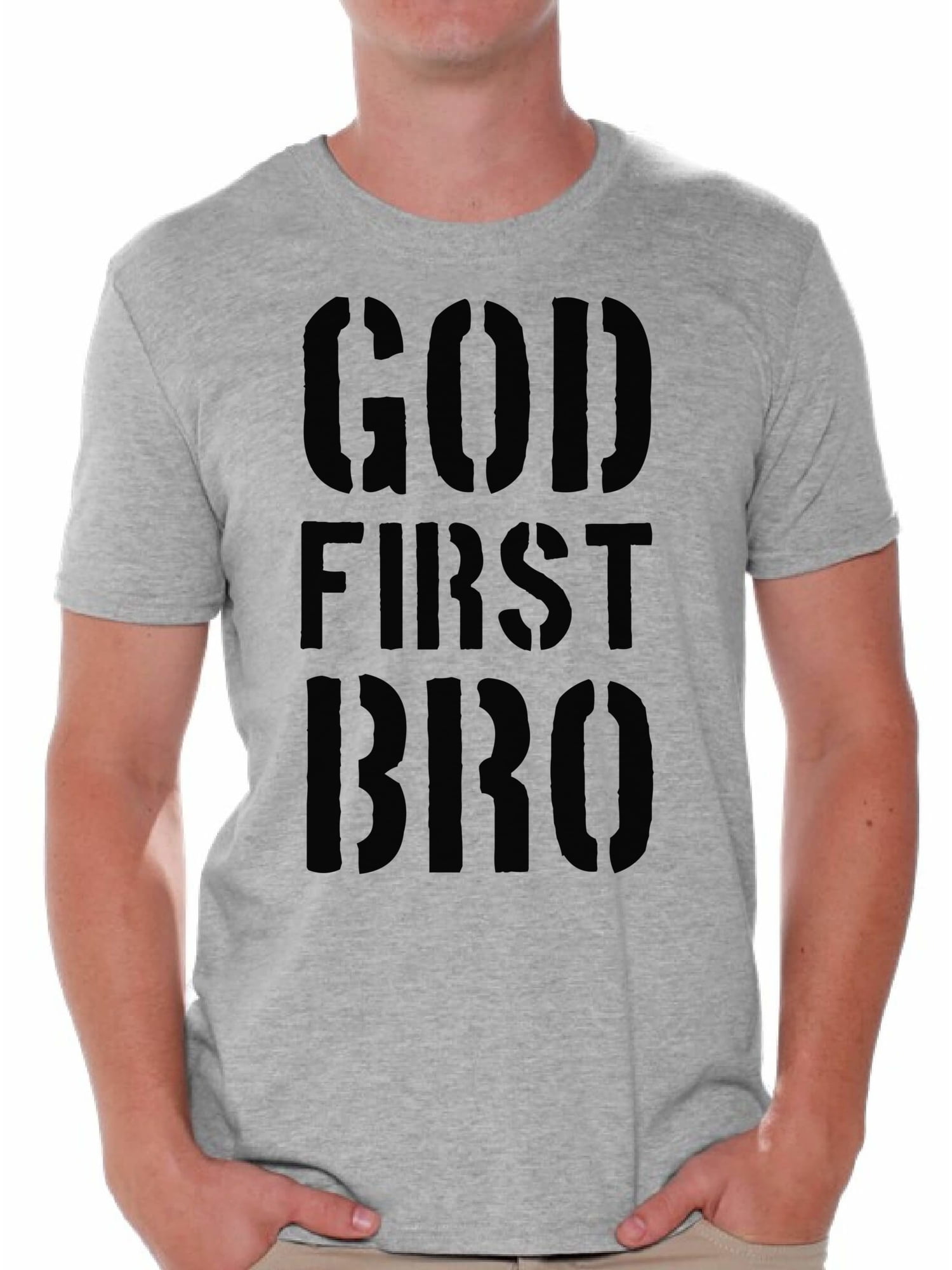 Awkward Styles God First Bro T Shirt for Men Christian Mens Shirts ...
