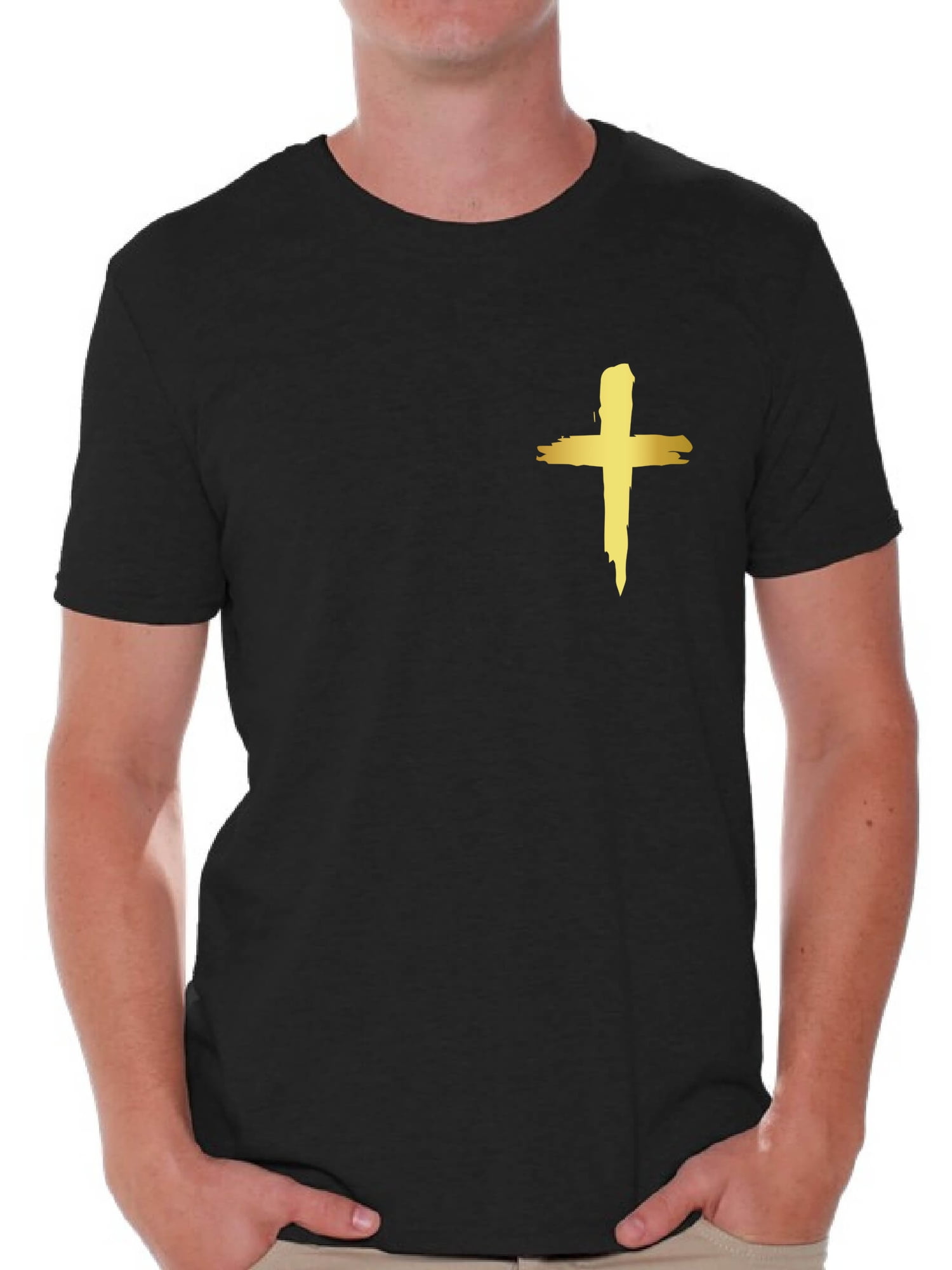 Awkward Styles Golden Cross Shirt for Men Christian Mens Shirts ...