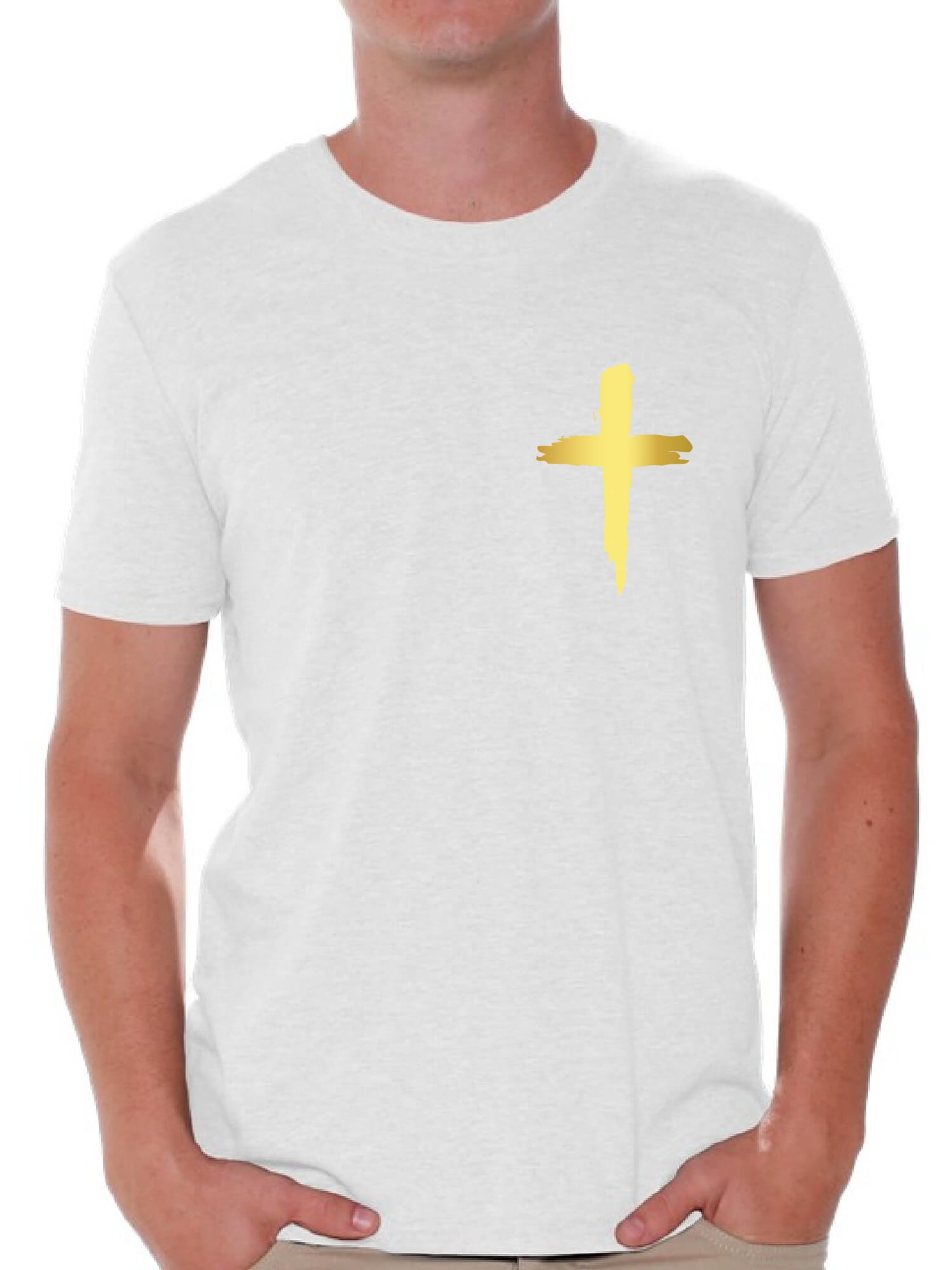 Awkward Styles Golden Cross Shirt for Men Christian Mens Shirts ...