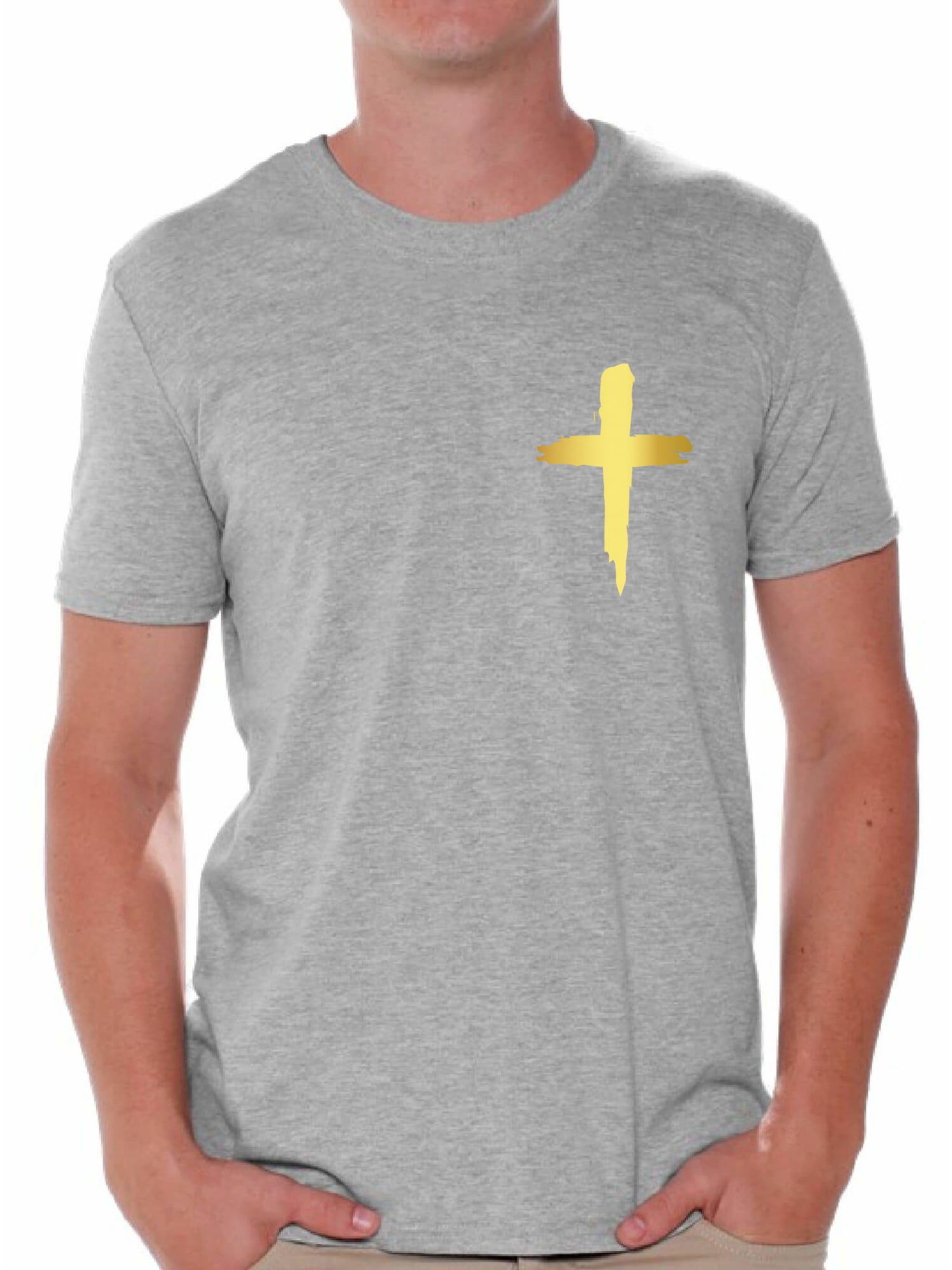 Awkward Styles Golden Cross Shirt for Men Christian Mens Shirts ...