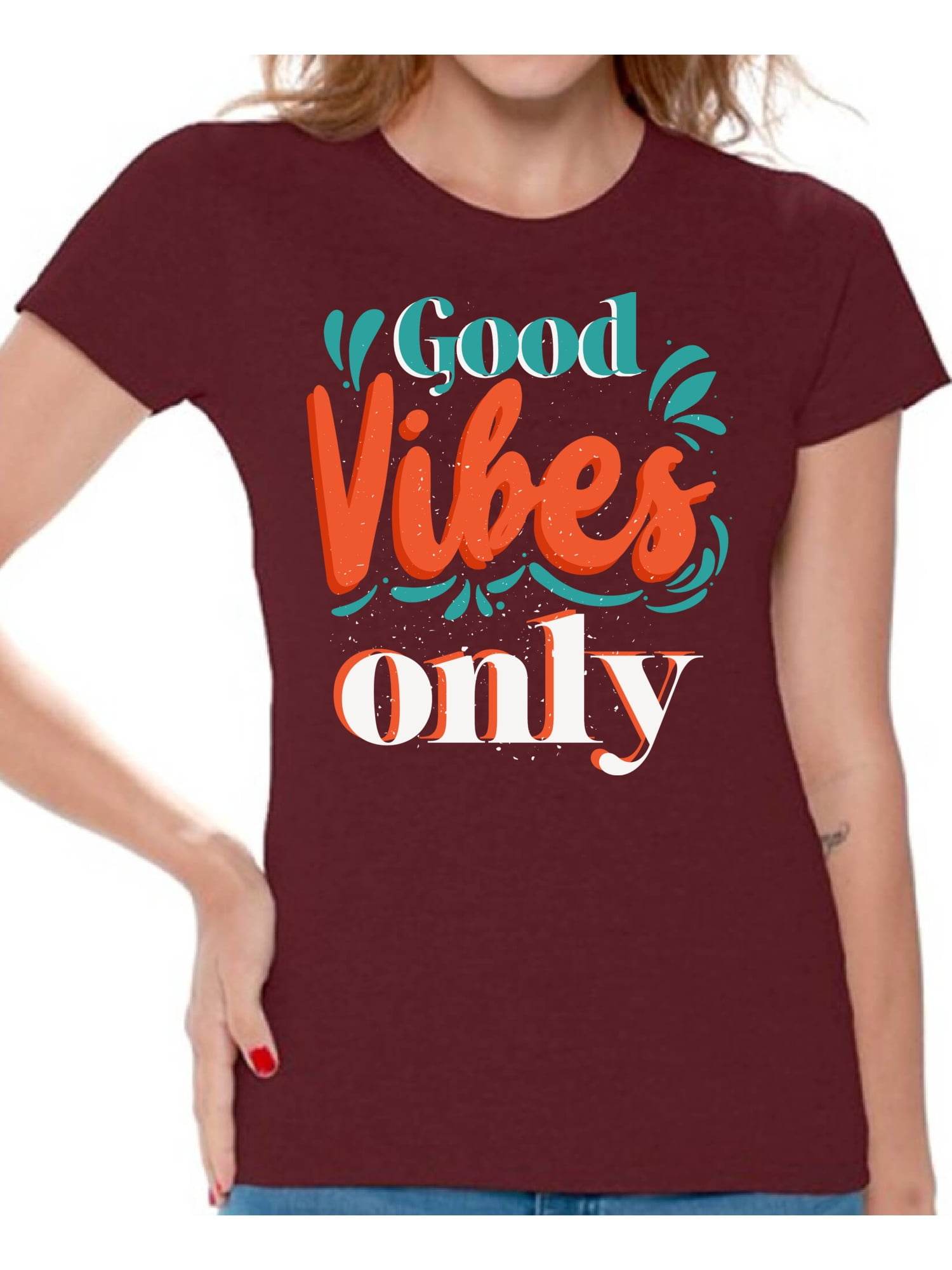 Awkward Styles Good Vibes Only T-Shirt Positive Shirts for Women ...