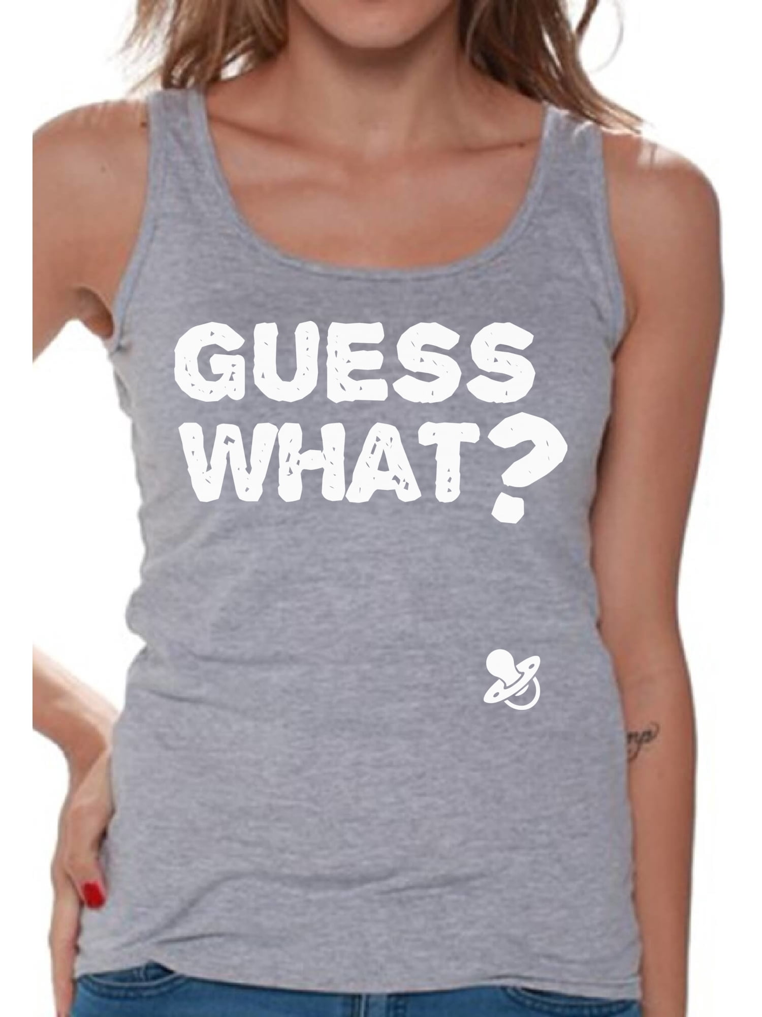 Awkward Styles Guess What Tank Top for Women Baby Announcement Tanks ...