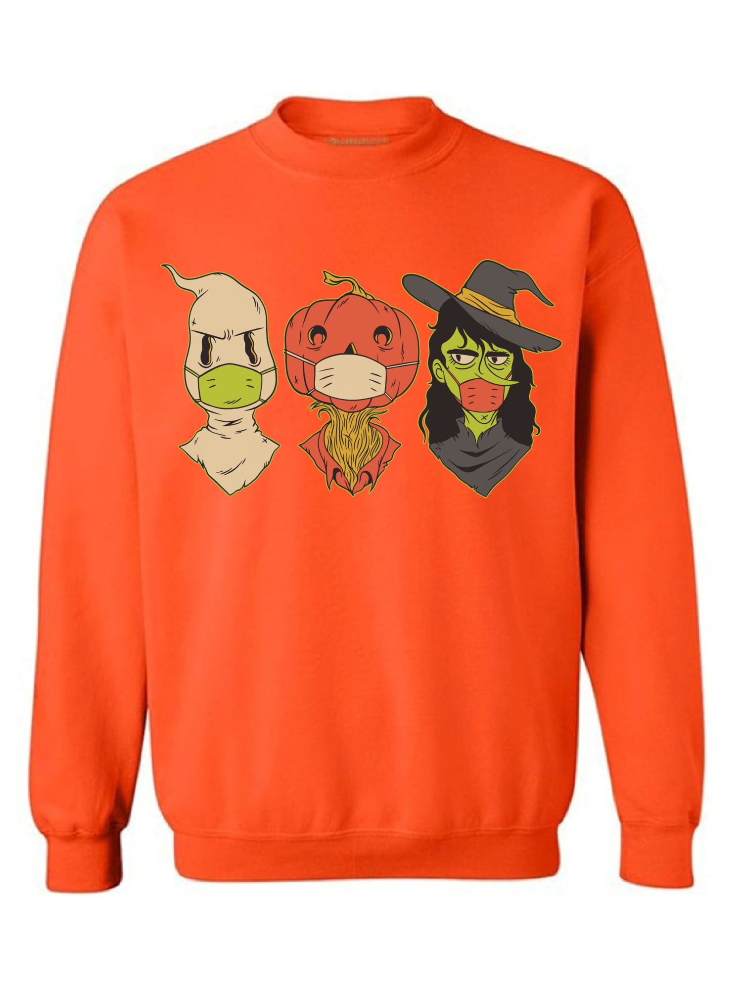Awkward Styles Halloween Unisex Crewneck Halloween Creatures in Face ...