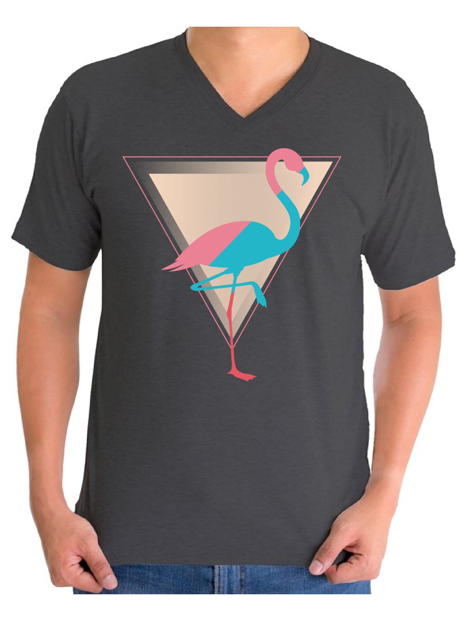 Awkward Styles Hawaiian Shirts Flamingo V Neck Shirt for Men Pink ...