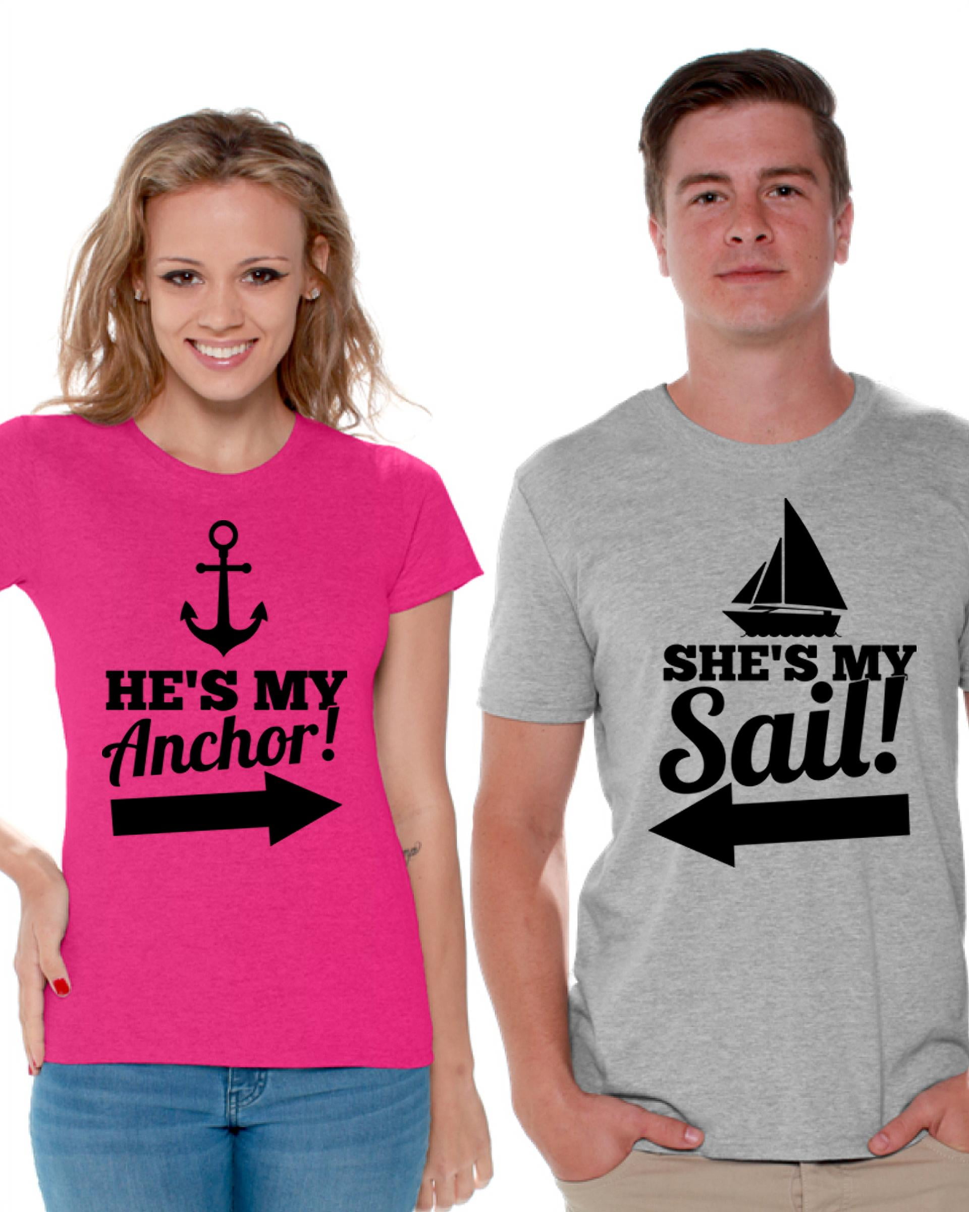 Awkward Styles He's My Anchor She's My Sail Shirts for Couples Sail and ...