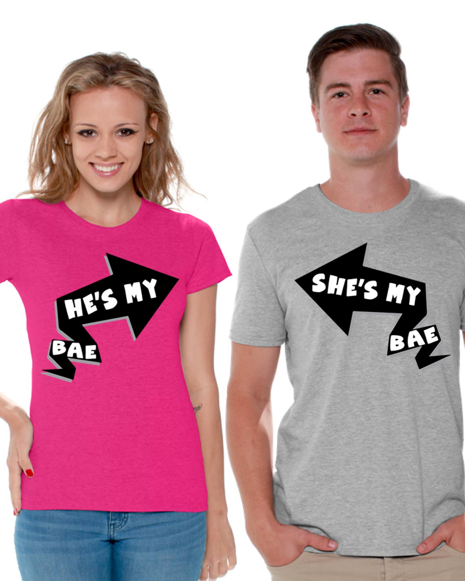 Awkward Styles He's My Bae She's My Bae Shirts for Couples Bae Matching ...