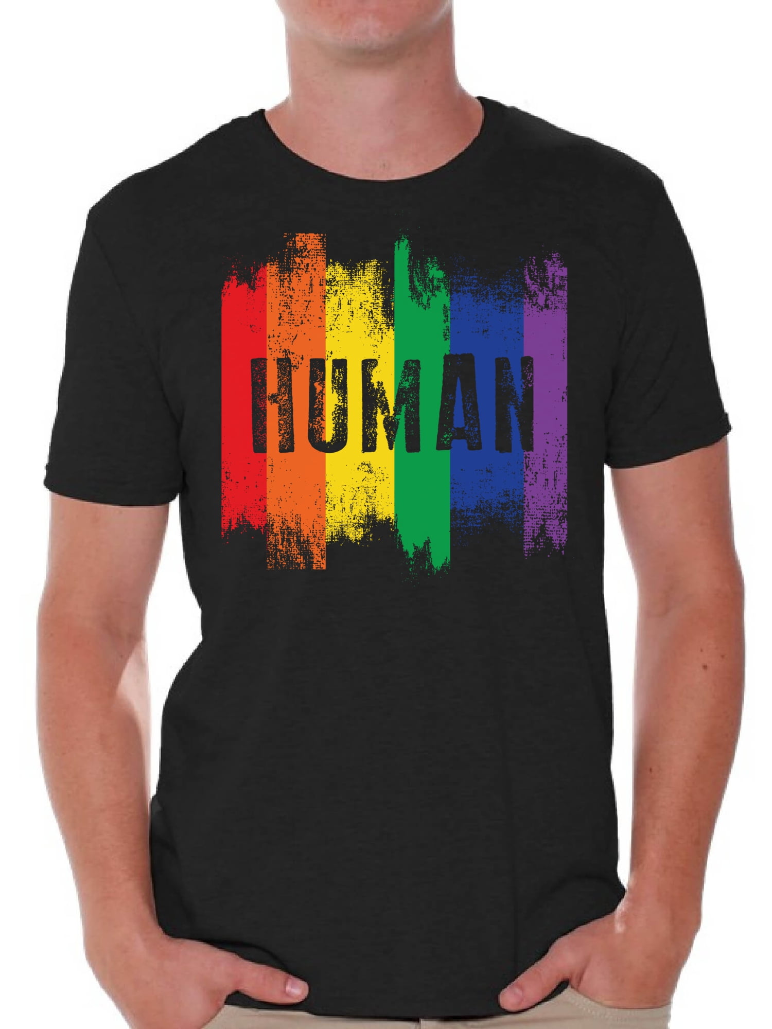 Awkward Styles Human Shirt for Him Gay Pride Flag Tshirt for Him Human ...