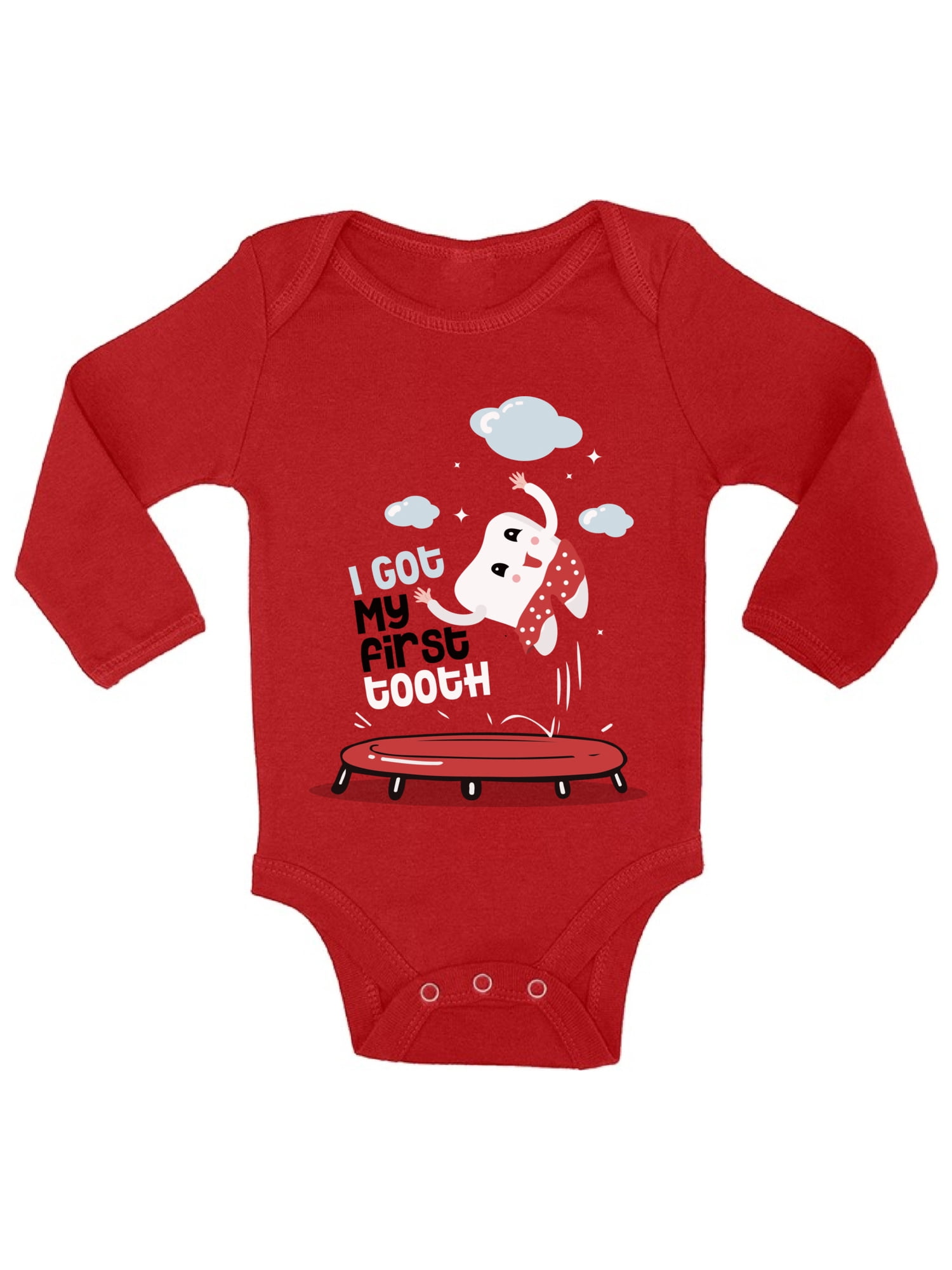 Awkward Styles I Got My First Tooth Bodysuit Long Sleeve for Newborn ...