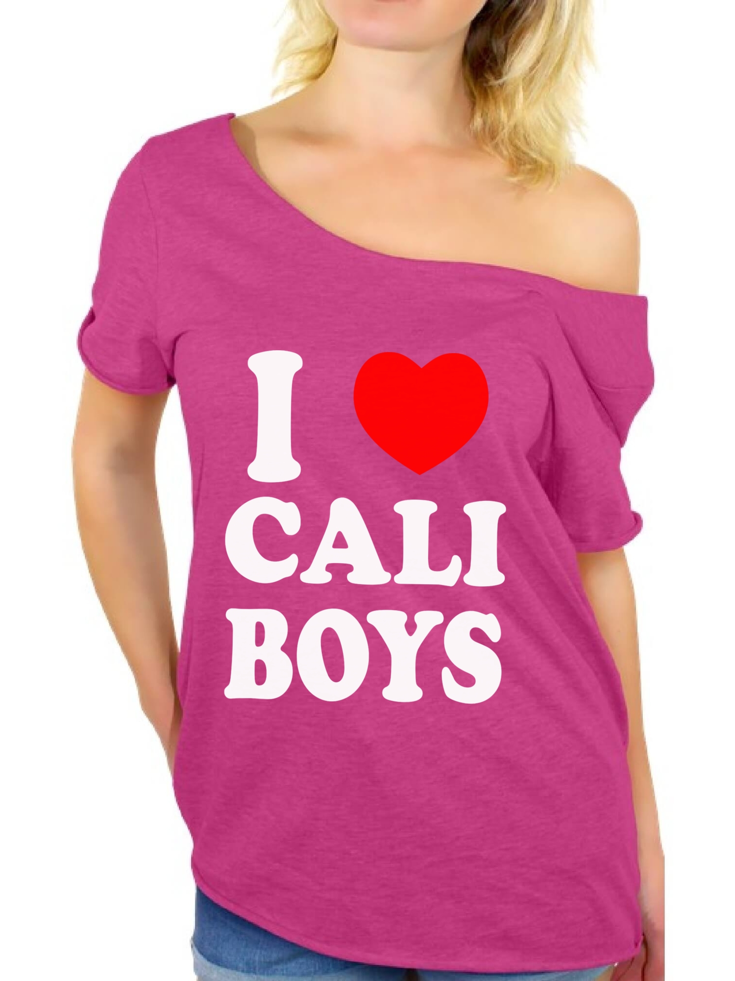 Awkward Styles I Heart Cali Boys Off Shoulder Shirt I Love Cali Boys ...