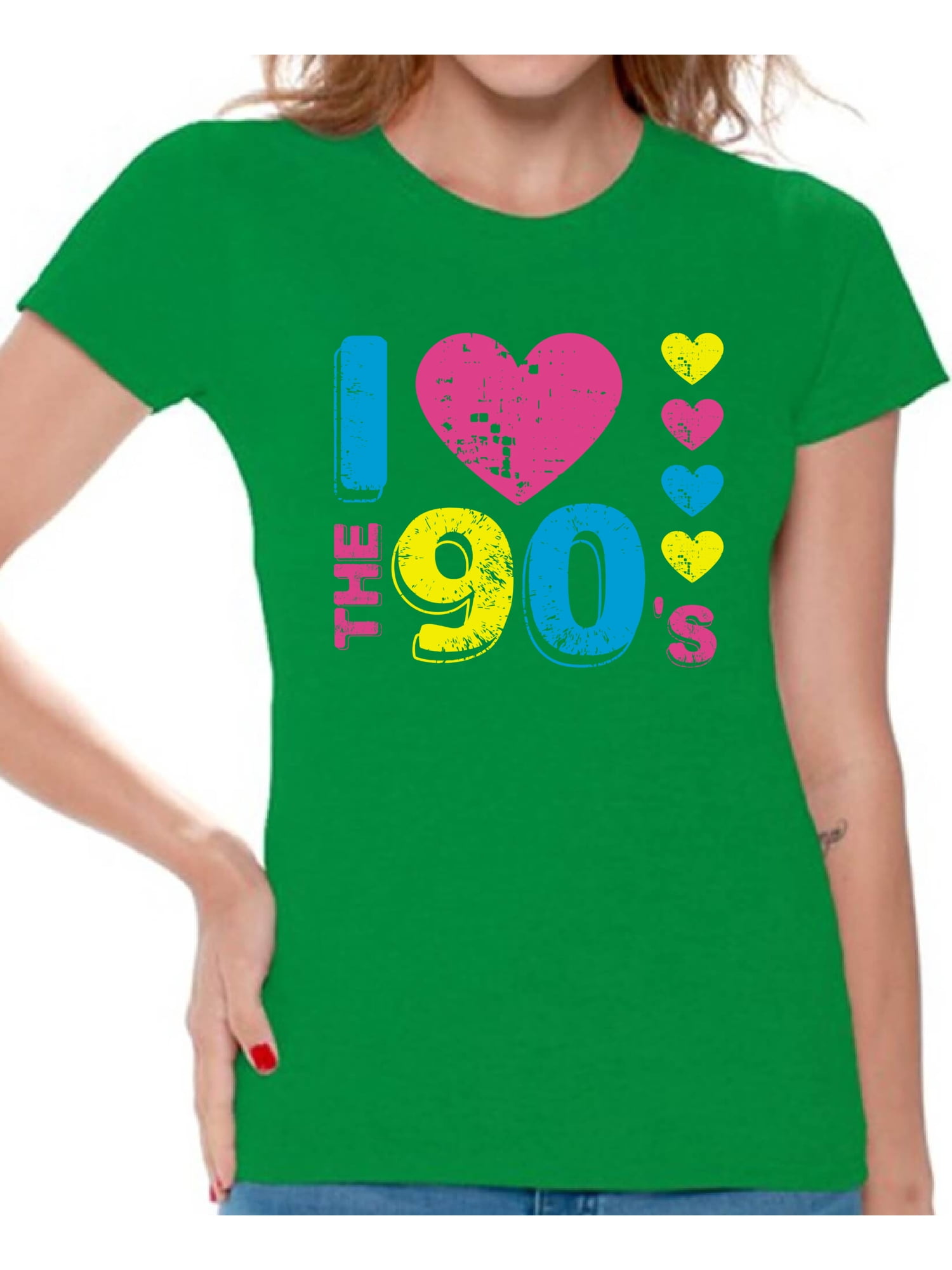 Awkward Styles I Love the 90's Women T Shirt Tops for 90s 90s Lover ...