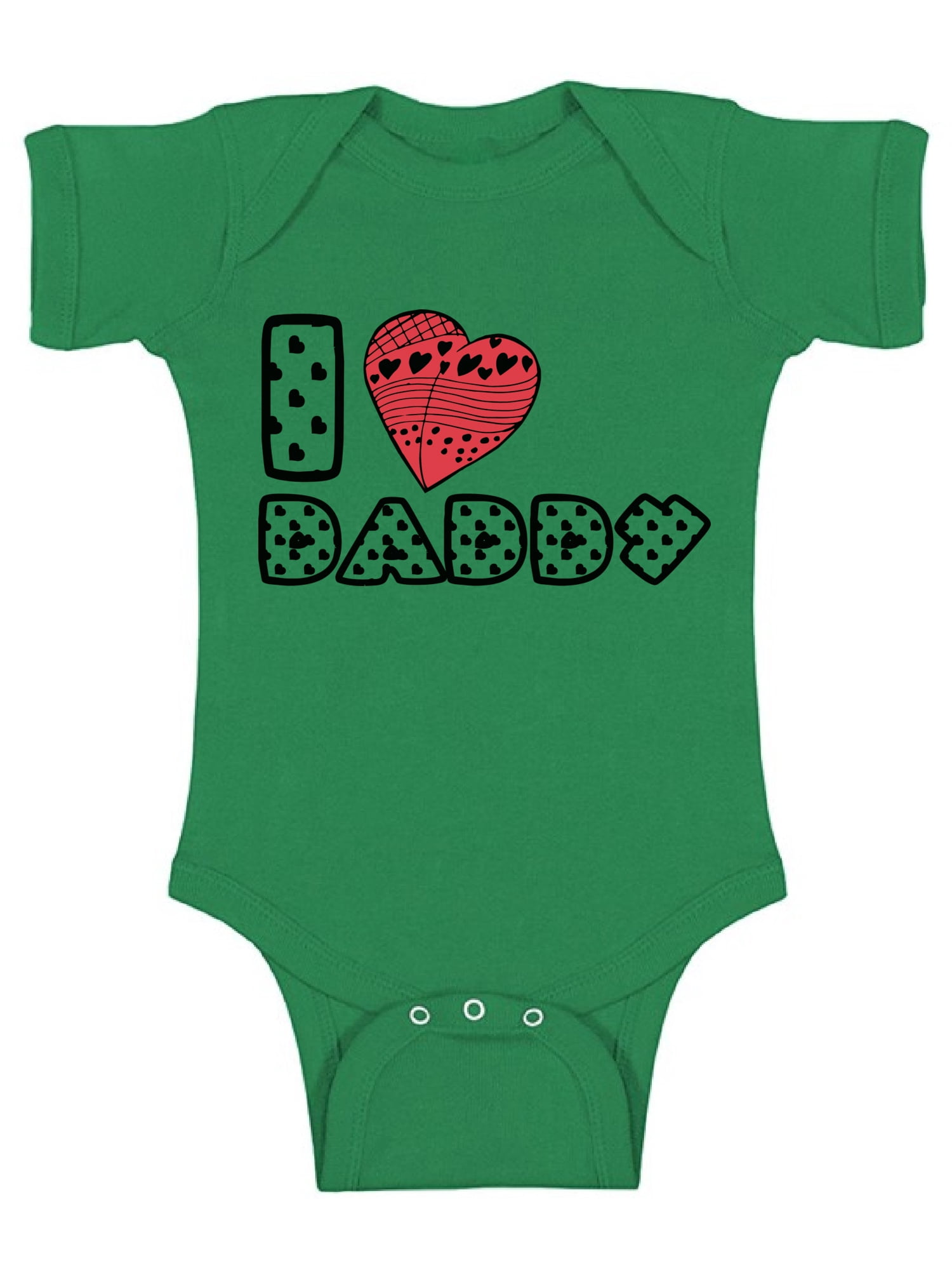 Awkward Styles I Love Daddy Bodysuit Red Heart One Piece Best Dad Ever ...