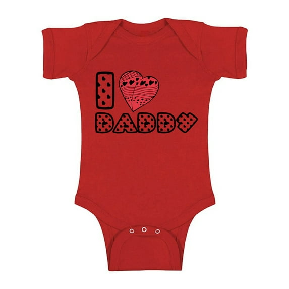 Awkward Styles I Love Daddy Bodysuit Red Heart One Piece Best Dad Ever ...