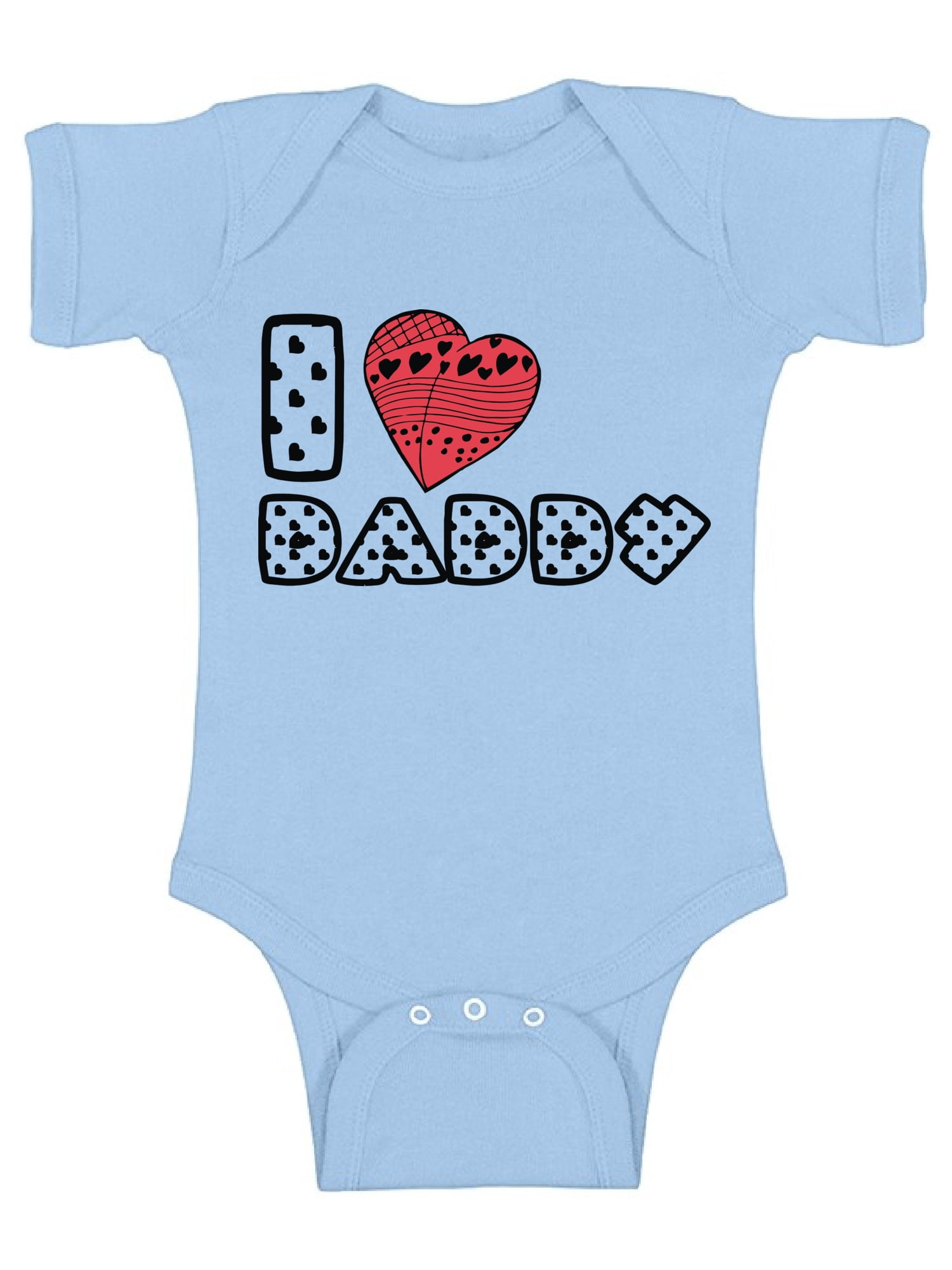 Awkward Styles I Love Daddy Bodysuit Red Heart One Piece Best Dad Ever ...