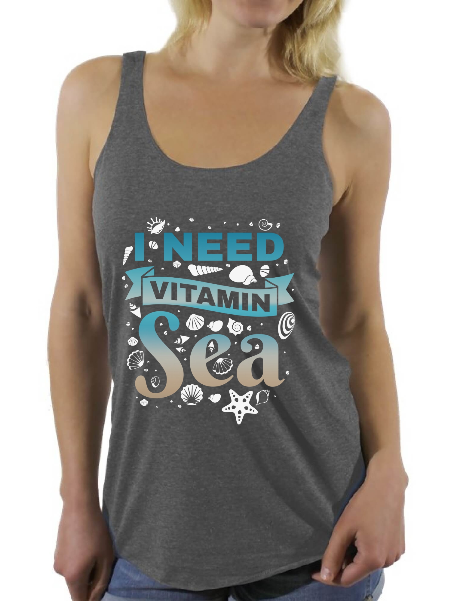 Awkward Styles I Need Vitamin Sea Racerback Tank Top for Women Funny ...