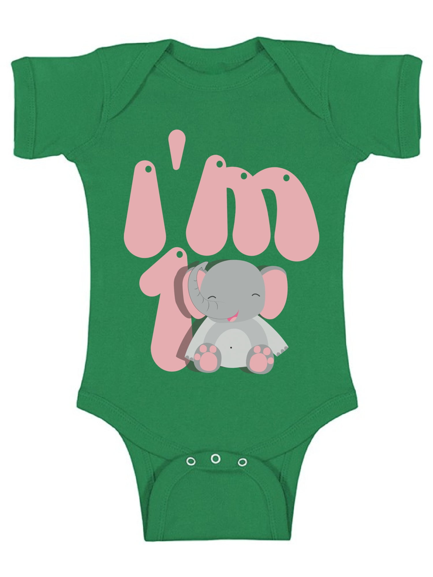 Awkward Styles I am One Elephant B Day Clothes First Birthday Bodysuit ...