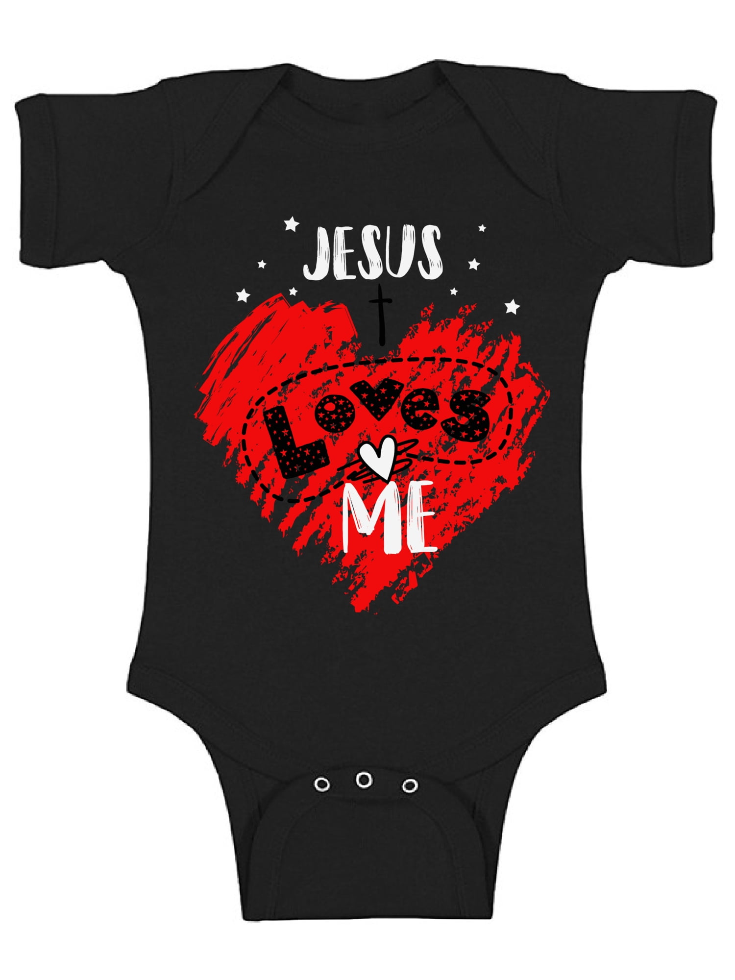 Awkward Styles Jesus Loves Me Bodysuit Short Sleeve for Newborn Baby ...