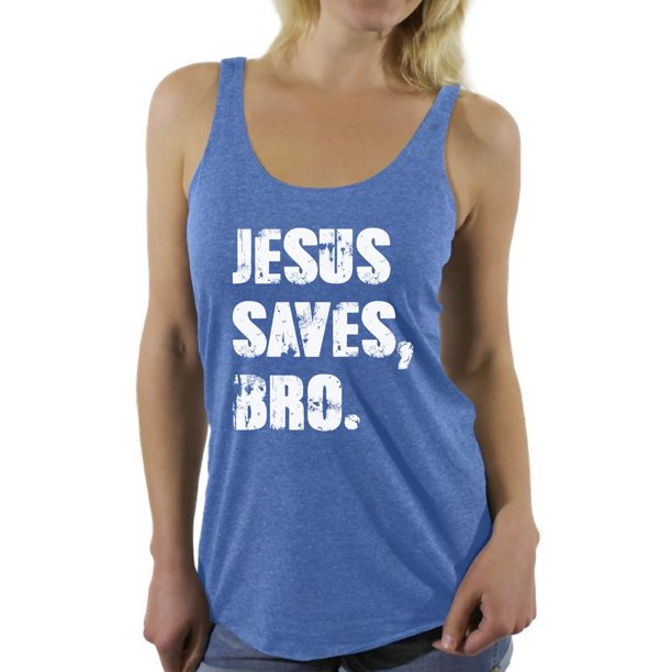 Awkward Styles Jesus Saves Bro Racerback Tank Top For Women Christian