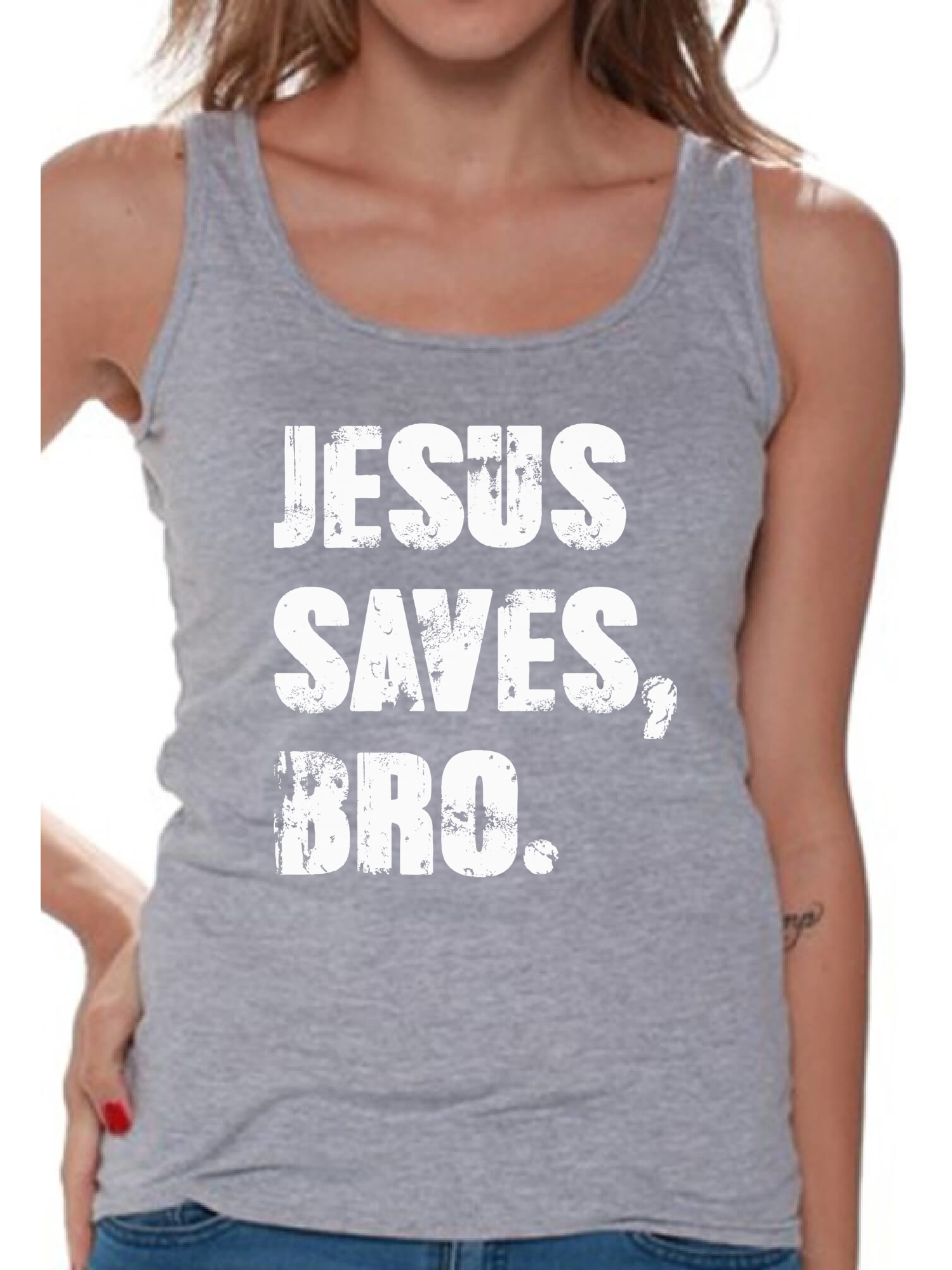 Awkward Styles Jesus Saves Bro Tank Top For Women Christian Clothes For