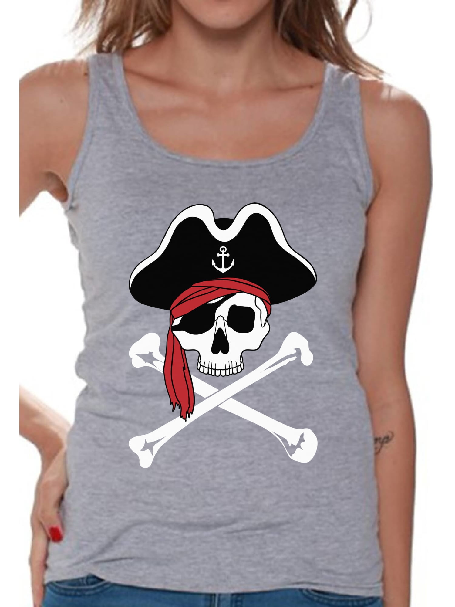 Awkward Styles Jolly Roger Skull Tank Top for Women Pirate Skull Flag ...