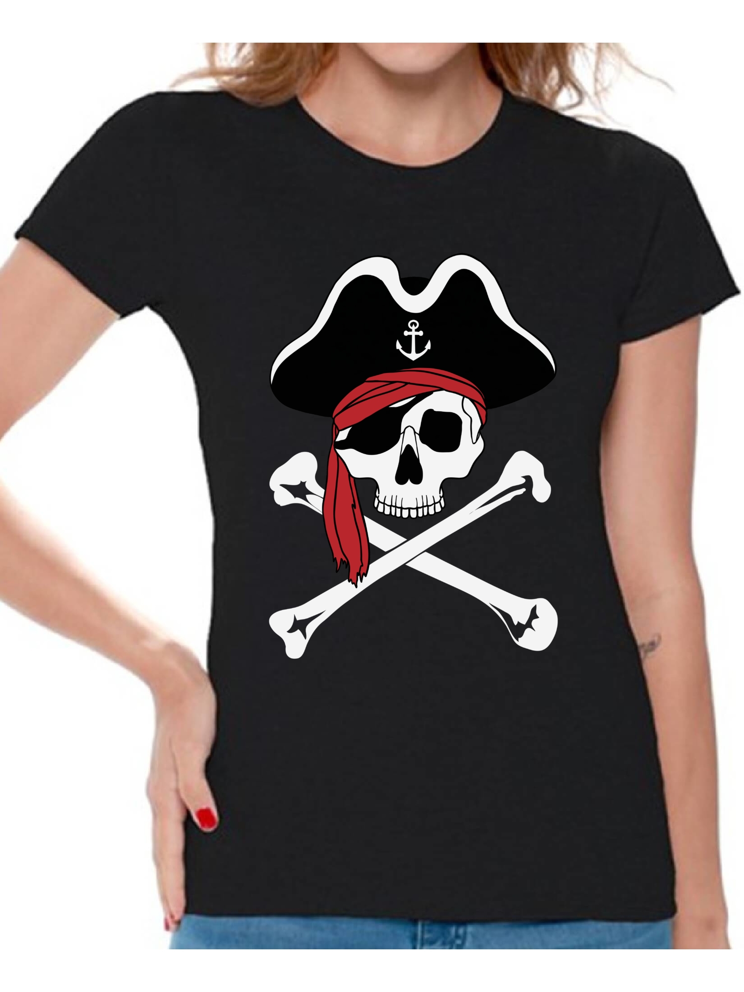 Awkward Styles Jolly Roger Skull Tshirt for Women Jolly Roger Skull ...