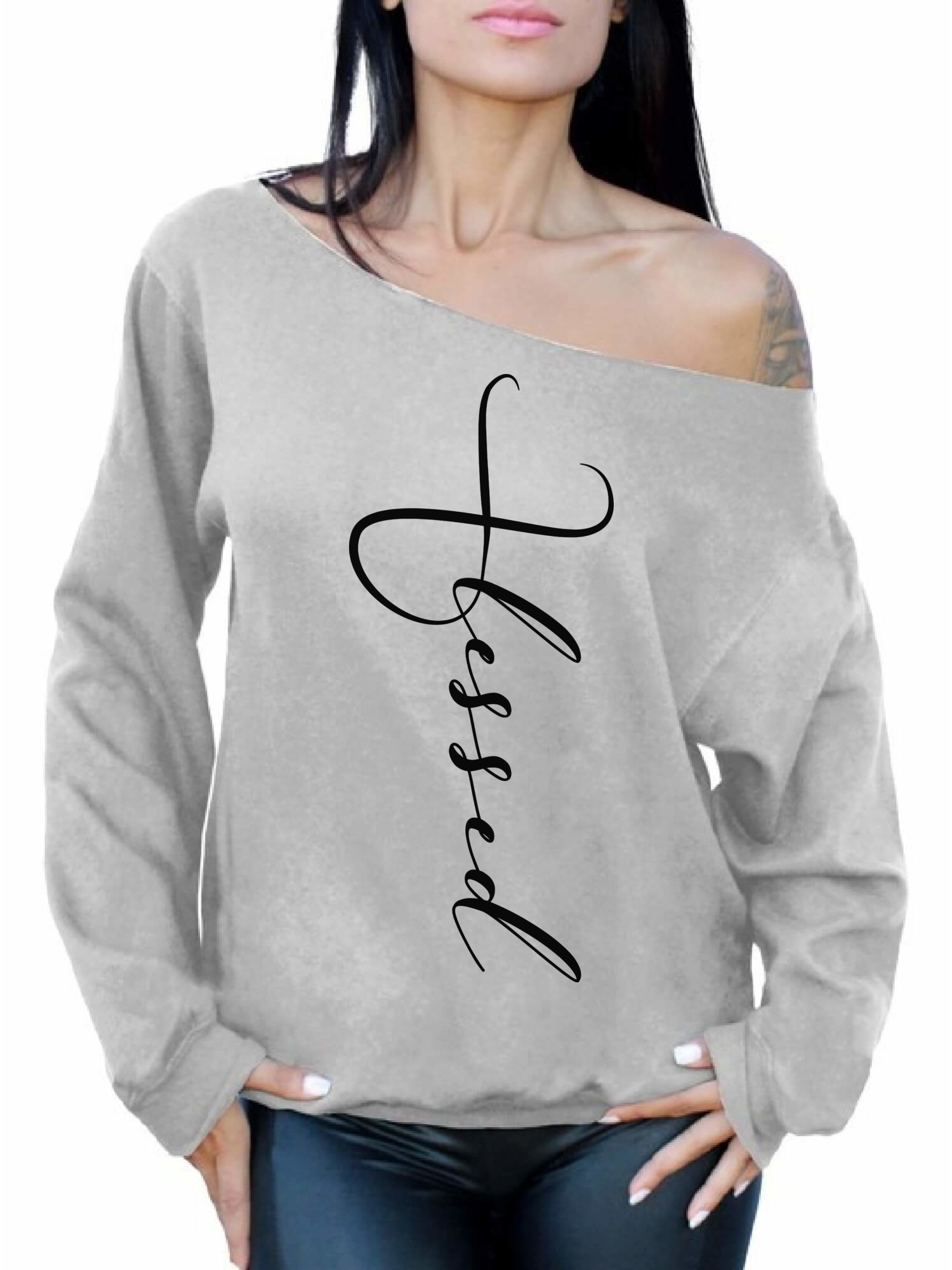 Awkward Styles Ladies Off Shoulder Sweater Blessed Clothing for Women ...