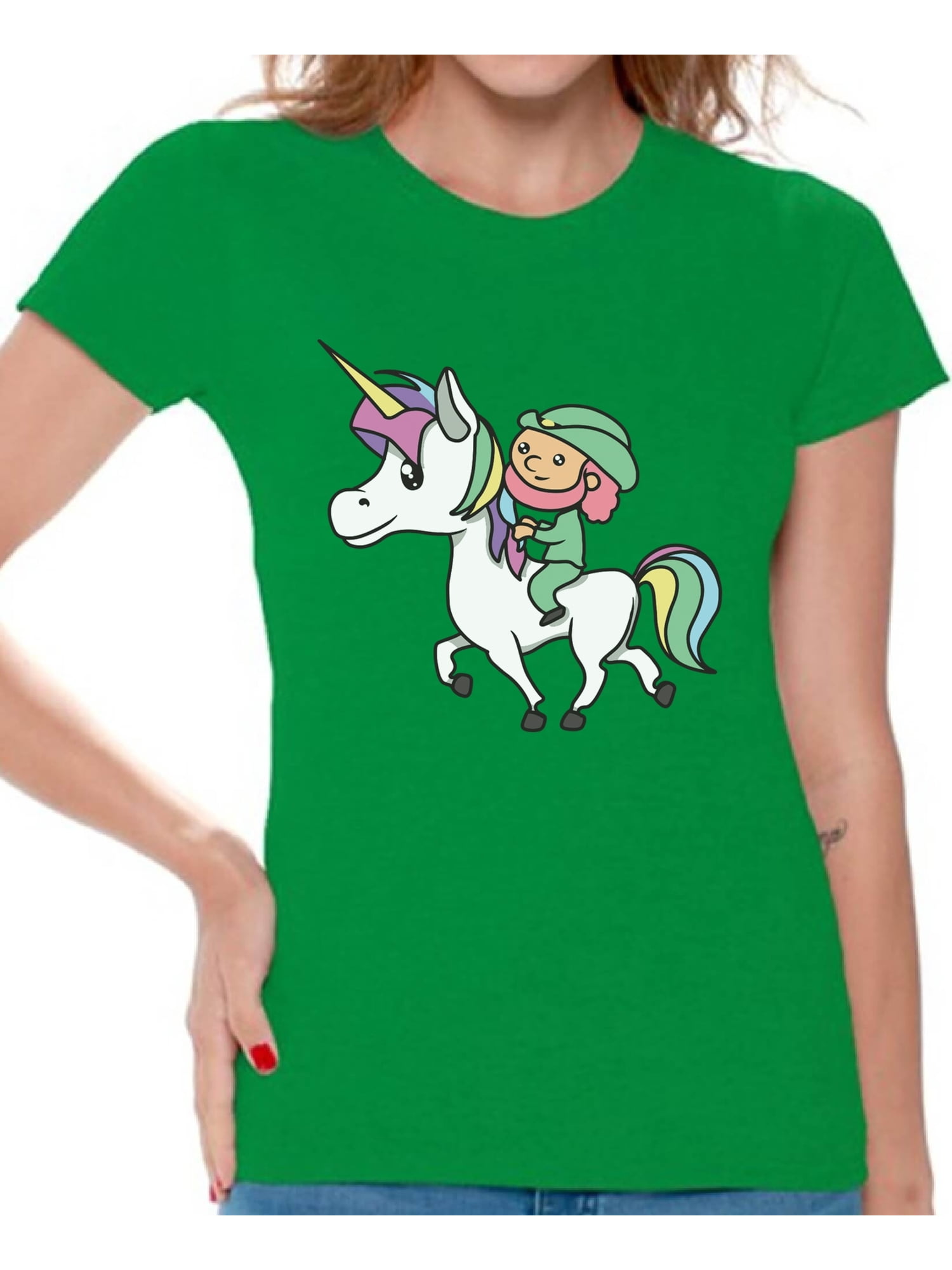 Awkward Styles Leprechaun Riding A Unicorn Tshirt Magical Unicorn ...