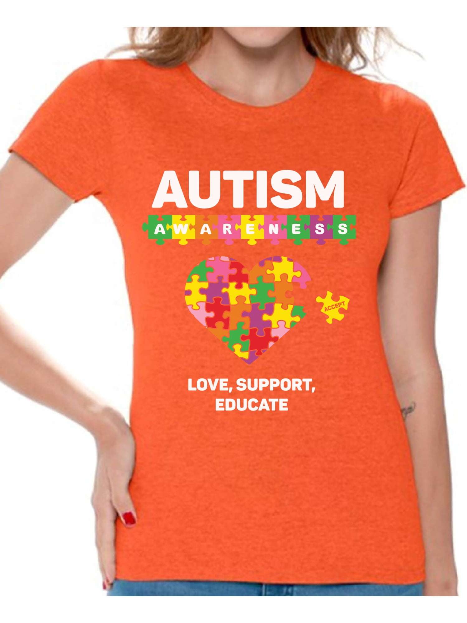 Awkward Styles Love Support Educate Autism Shirts for Women Autism ...