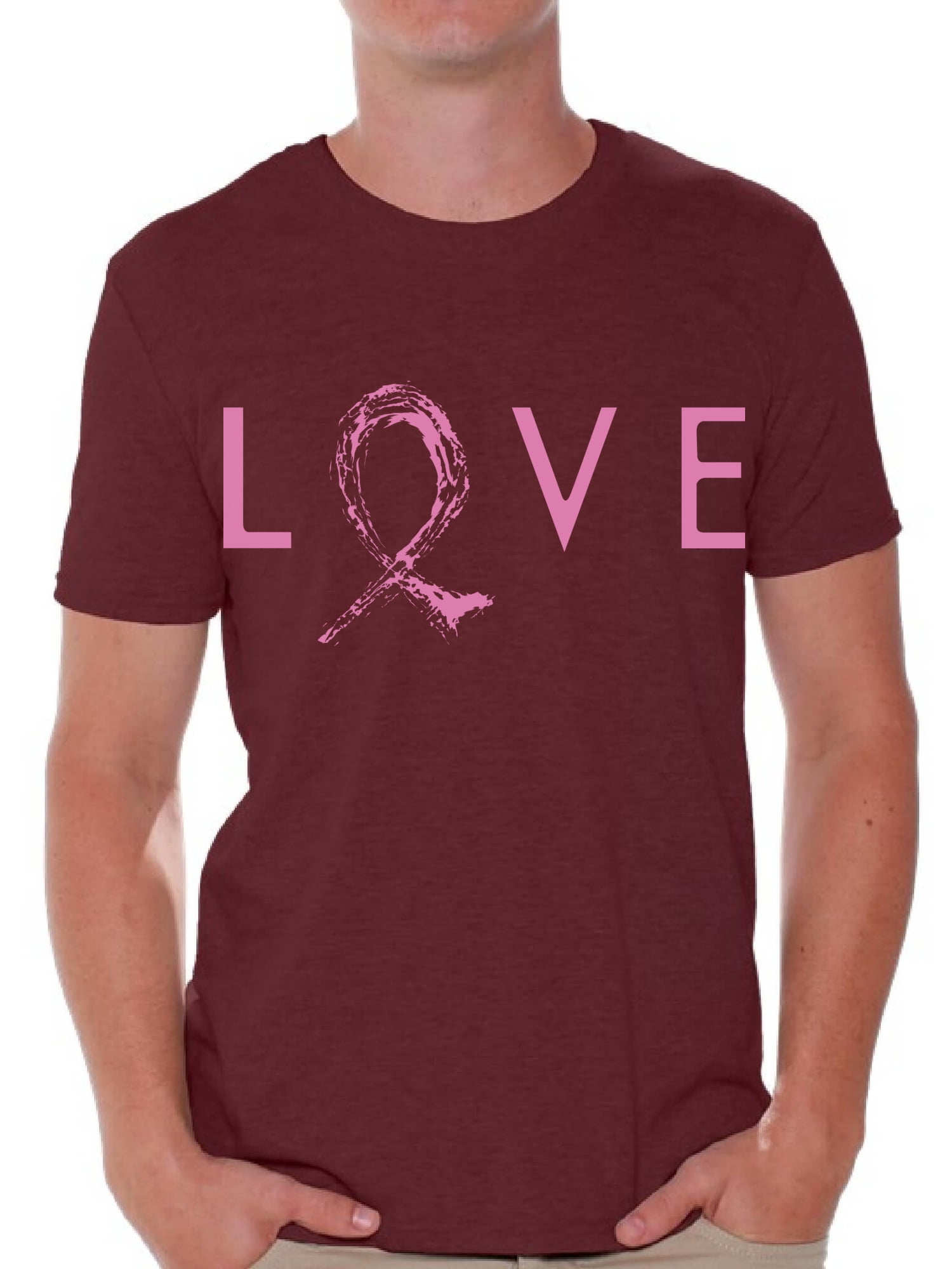 Awkward Styles Love Tshirt Breast Cancer Awareness Shirts for Men Pink ...