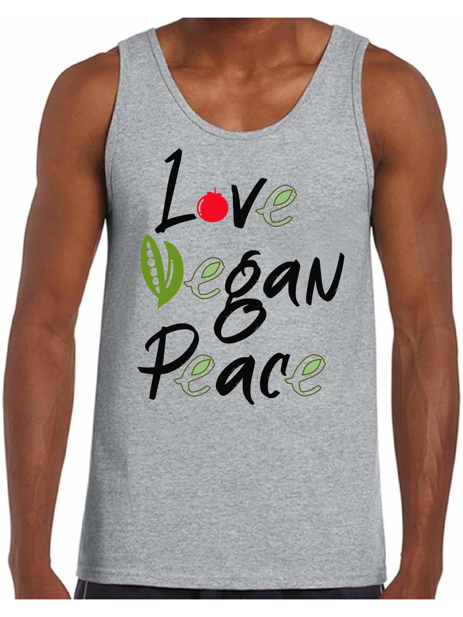 Awkward Styles Love Vegan Peace Tank Top for Men Men's Shirts ...