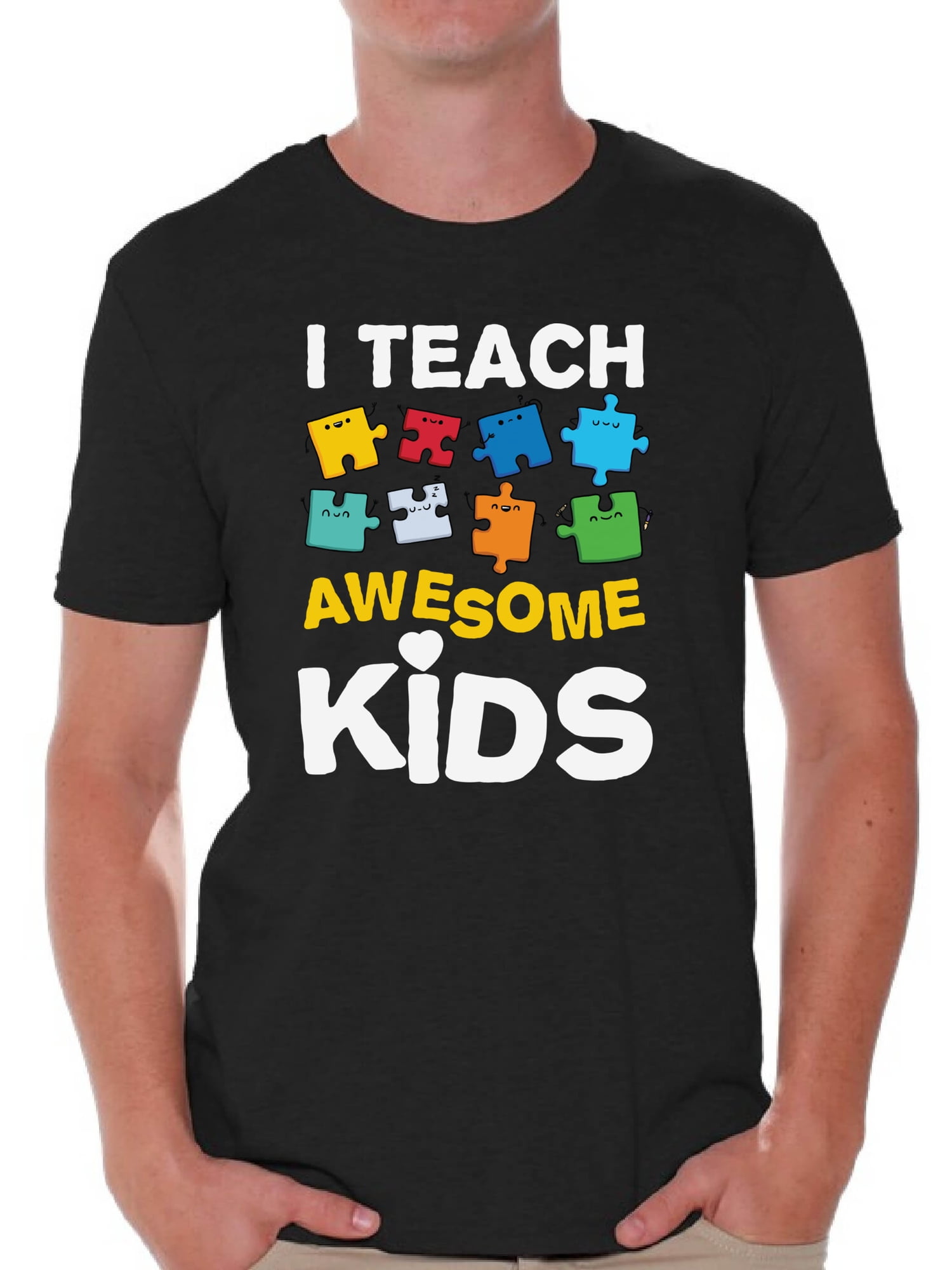 Awkward Styles Men's Autism Awareness Puzzle Graphic T-shirt Tops I ...