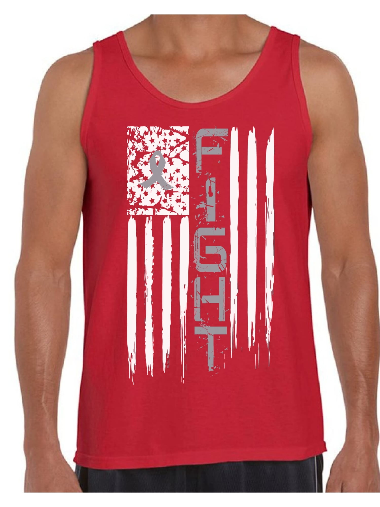 Awkward Styles Men's Brain Cancer Graphic Tank Tops Distressed American ...