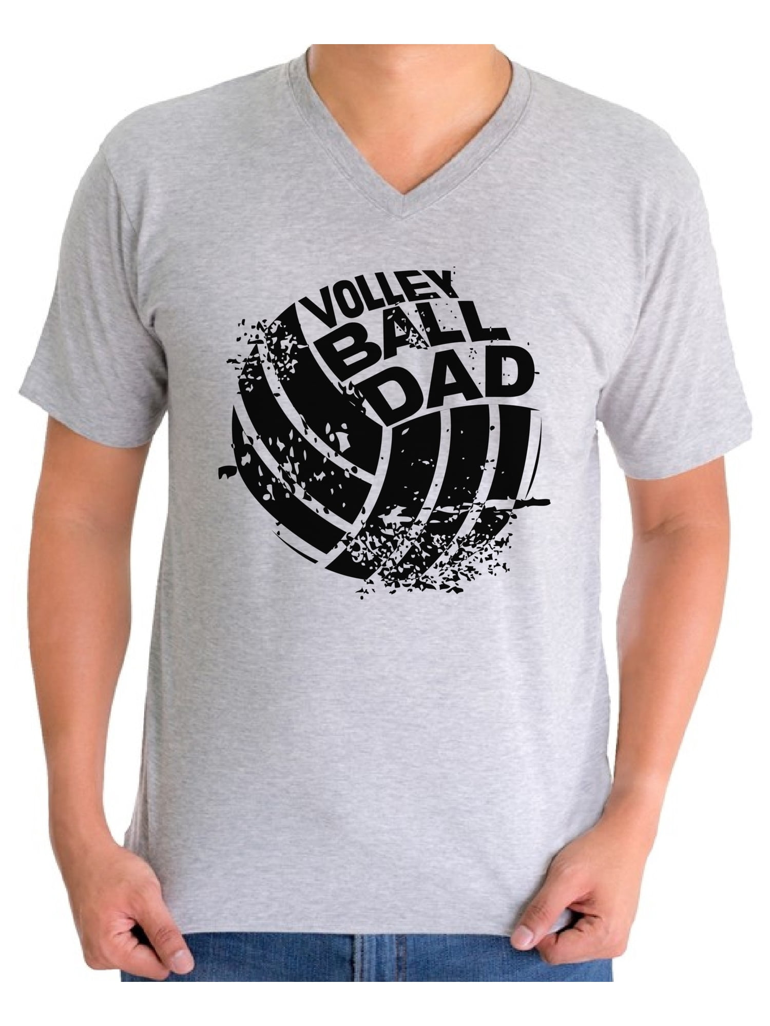 Awkward Styles Men's Volleyball Dad Graphic V-neck T-shirt Tops Black ...