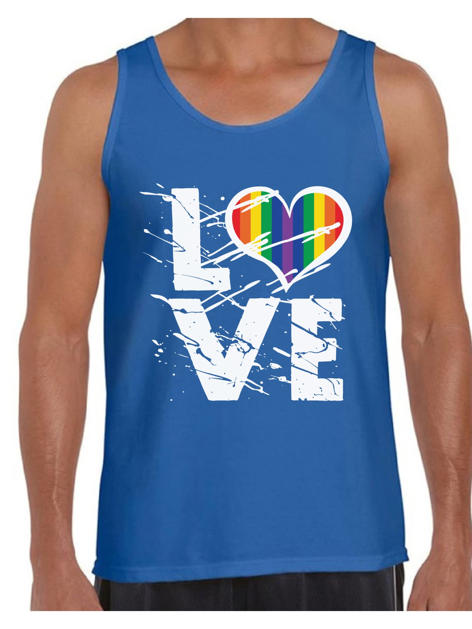 Awkward Styles Mens Love Graphic Tank Tops Love Rainbow Heart Graphic Tank Tops Lgbtq Pride
