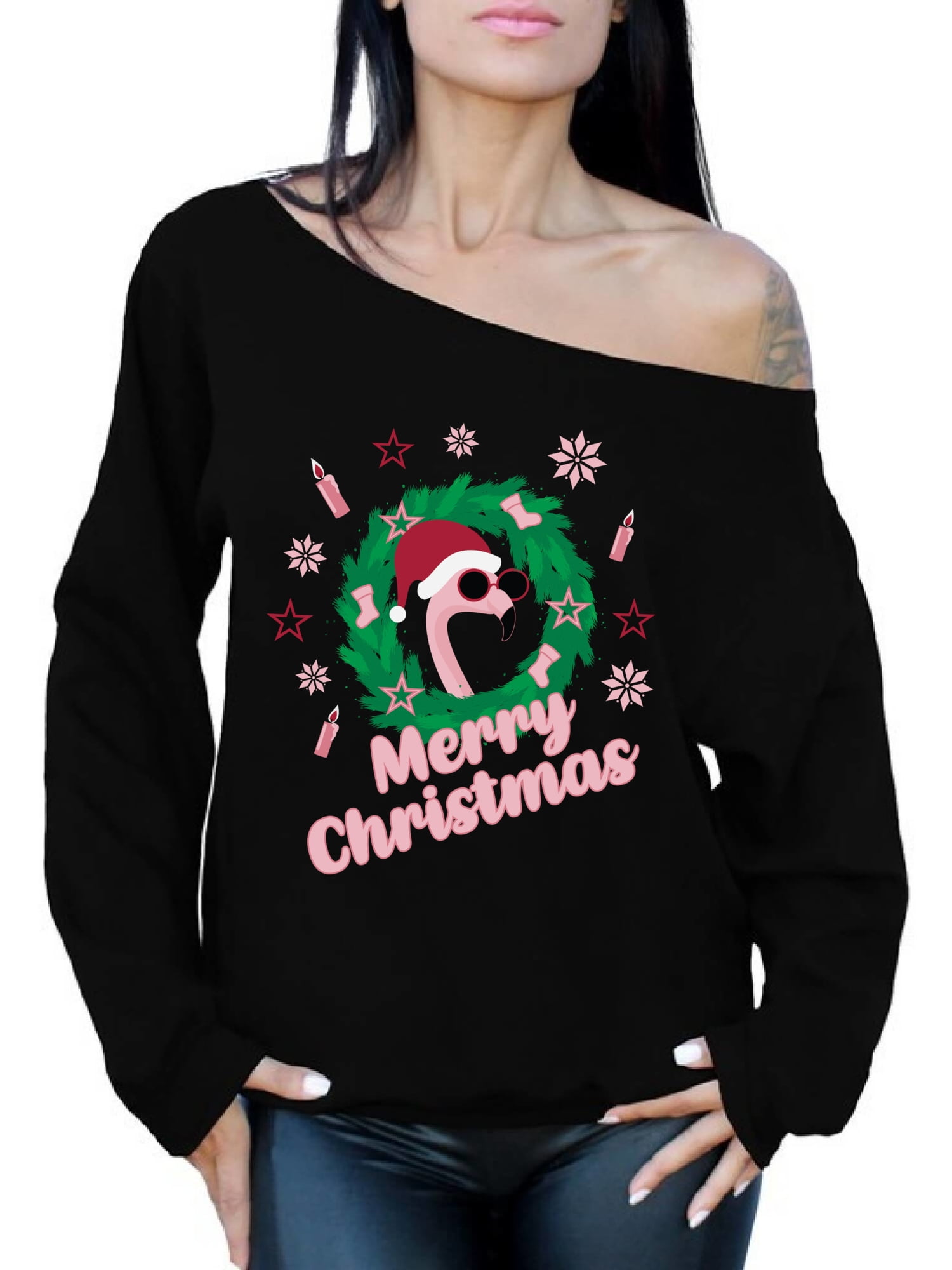 Awkward Styles Merry Christmas Off The Shoulder Sweatshirt Women's ...